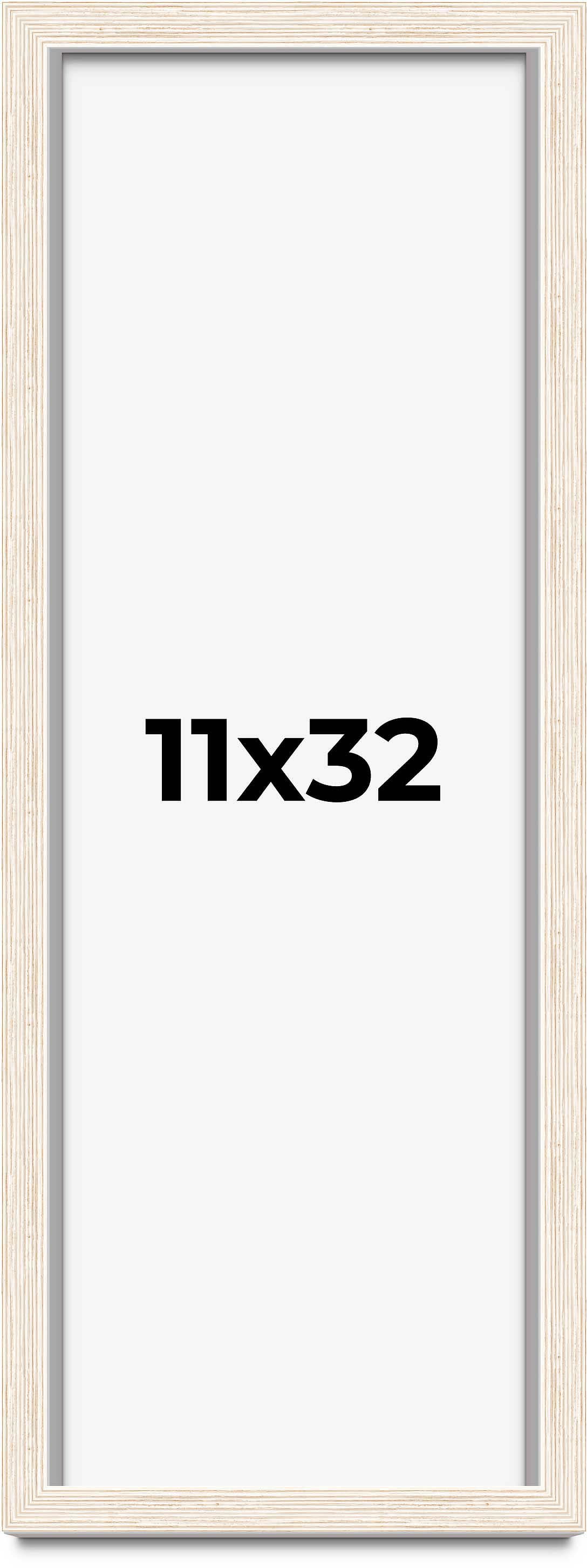 11x32 Shadow Box Frame White | 1.125 Inches Deep Real Wood Rustic ...