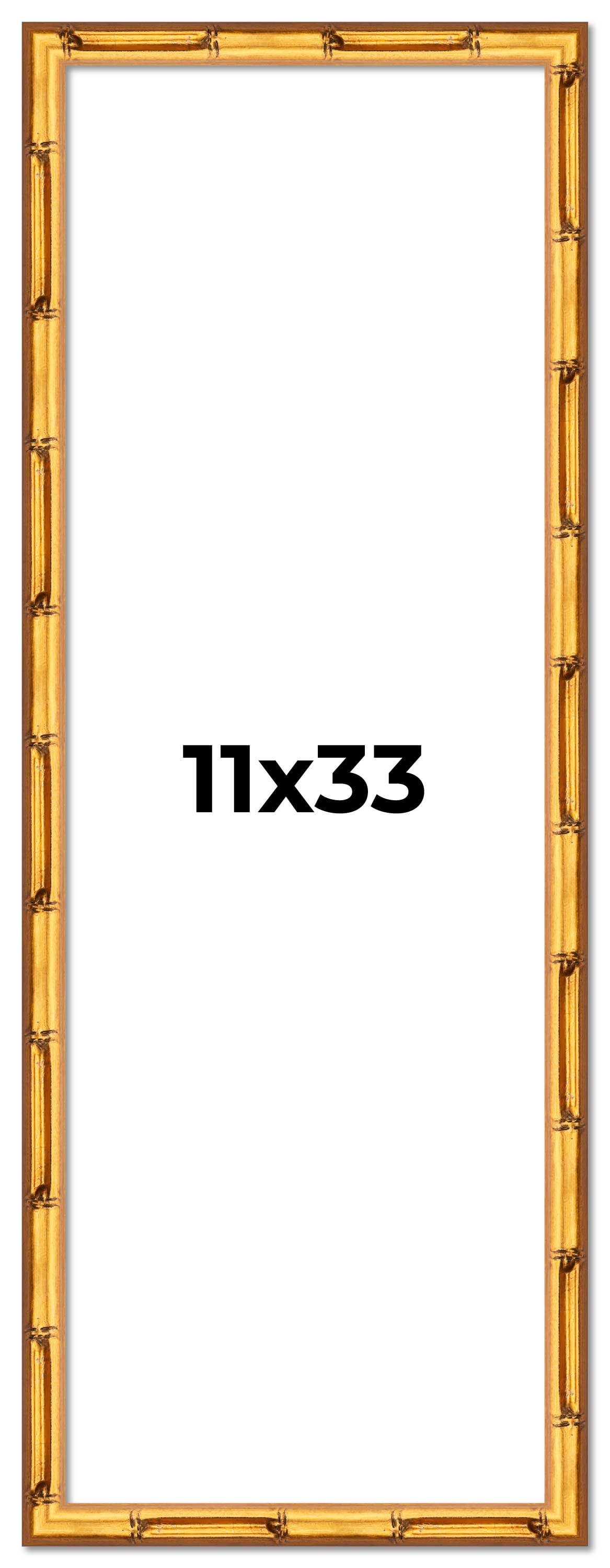 11x33 Frame Gold Bamboo Solid Wood Picture Frame | 1 Inch Moulding ...