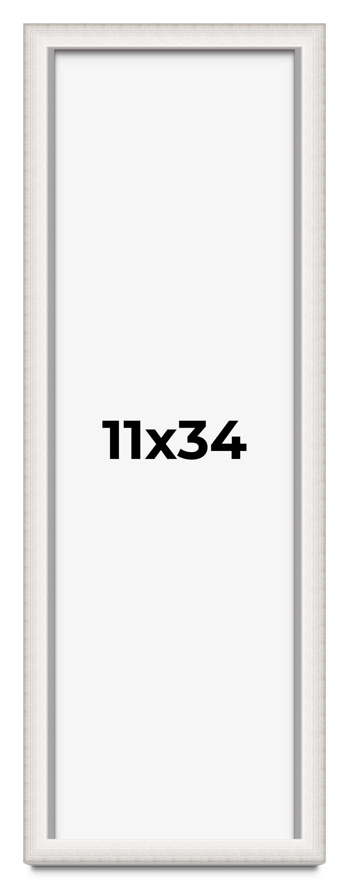11x34 Shadow Box Silver Brushed Striped Display Frame | 1.625 Inches ...