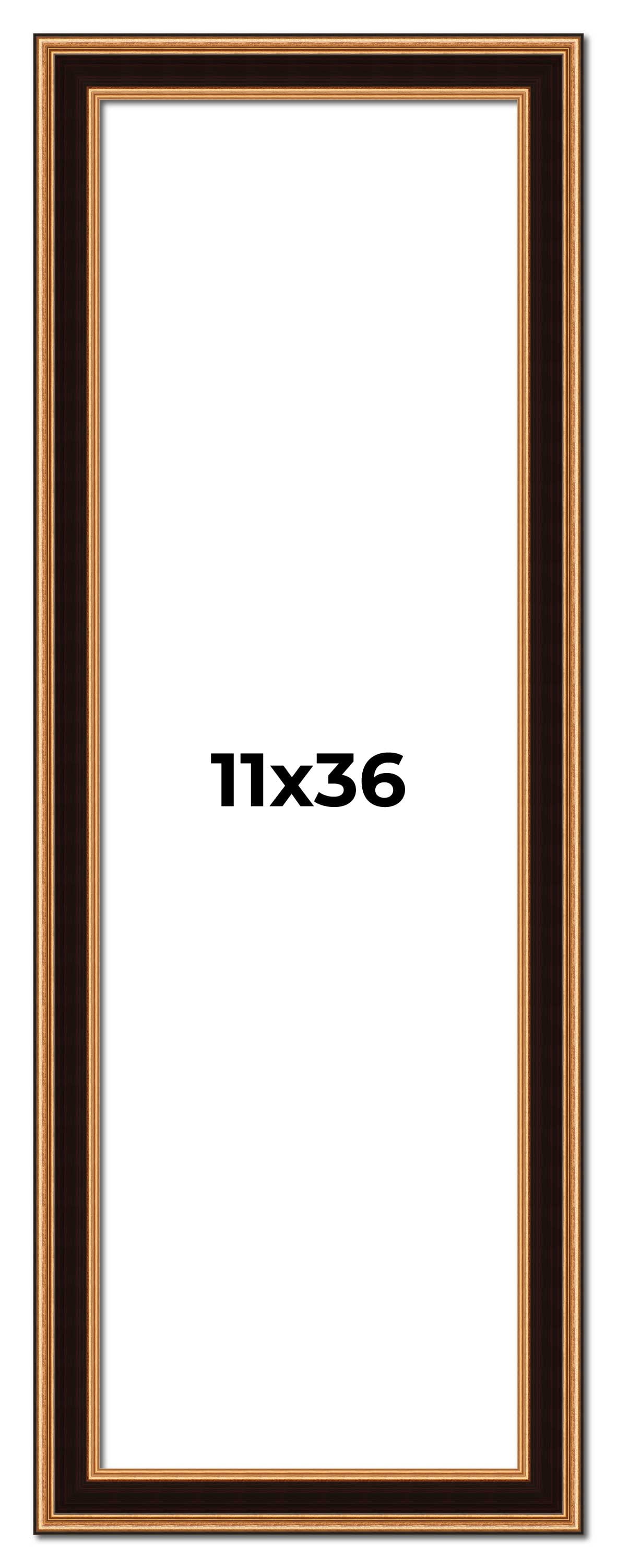 11x36 Frame Gold Brown Plein Air Vintage Solid Wood Picture Frame | 1. ...