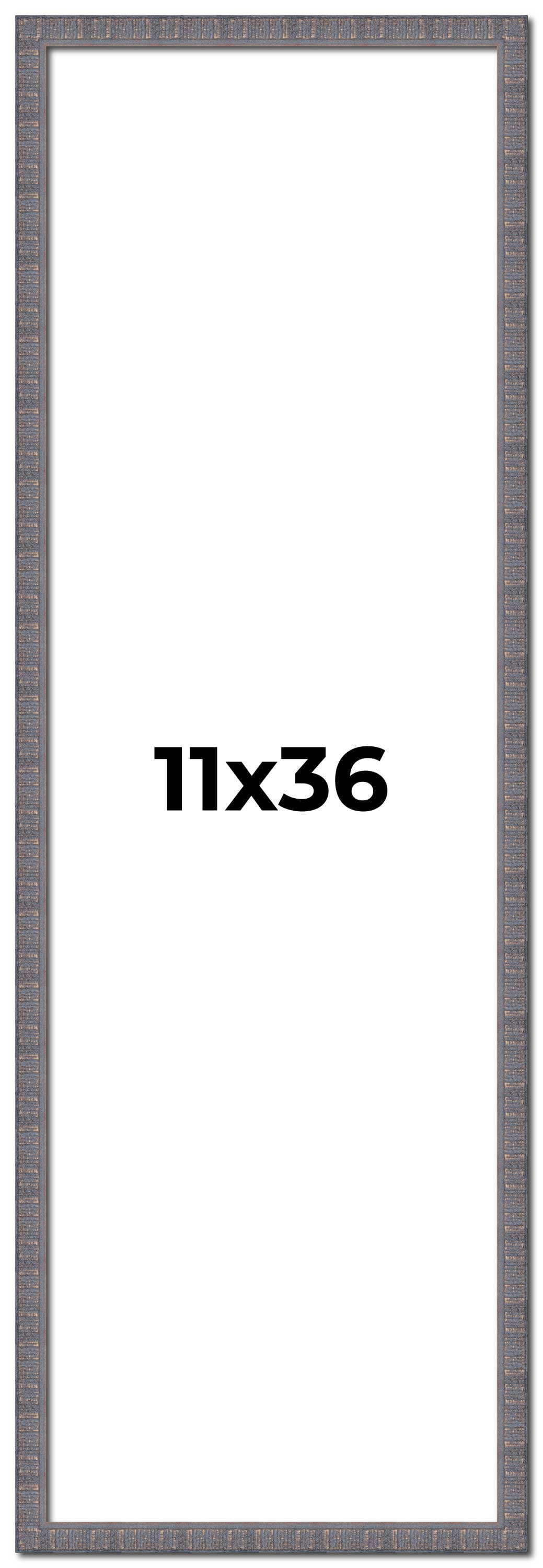 11x36 Frame Slate Blue Distressed Rustic Solid Wood Picture Frame | 0. ...