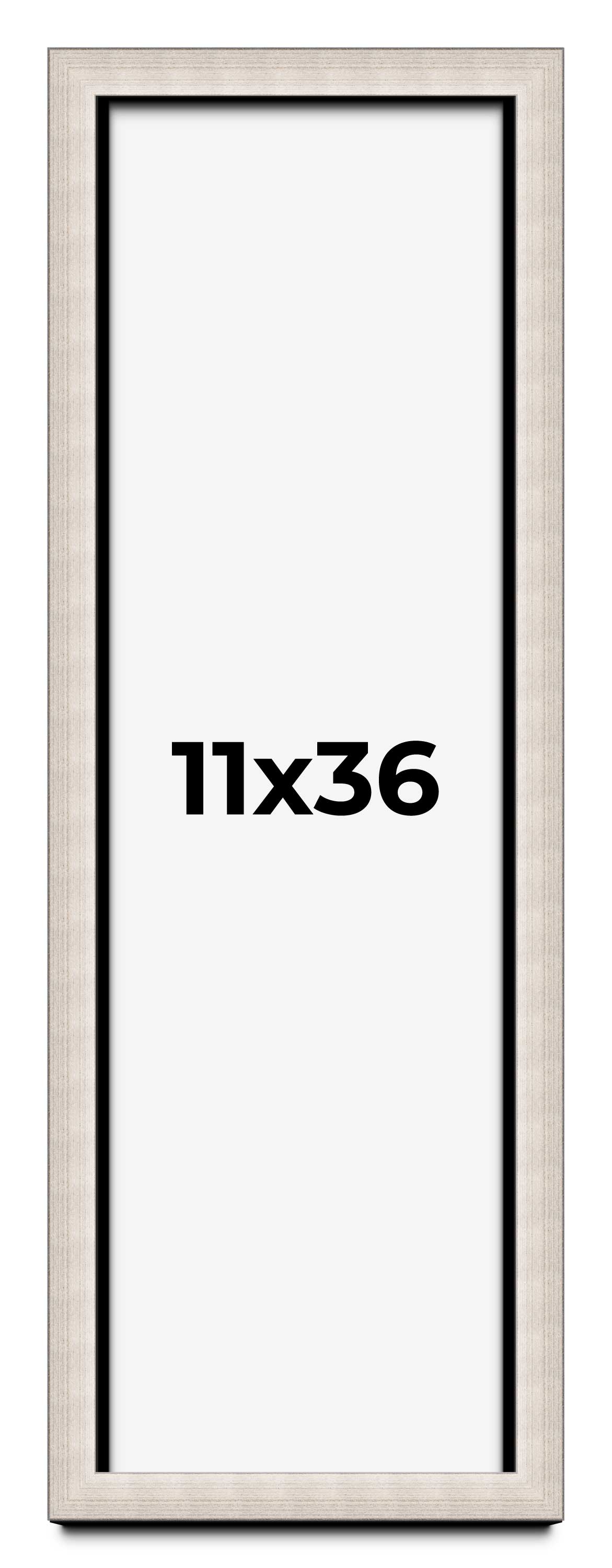 11x36 Shadow Box Brushed Silver | 1.5 Inch Deep | 1.25 Inch Moulding ...