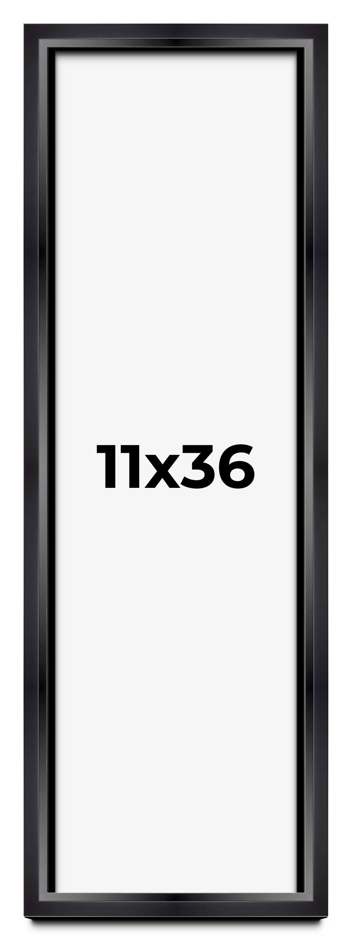 11x36 Shadow Box Frame Black | 1.25 inches Deep Real Wood Contemporary ...