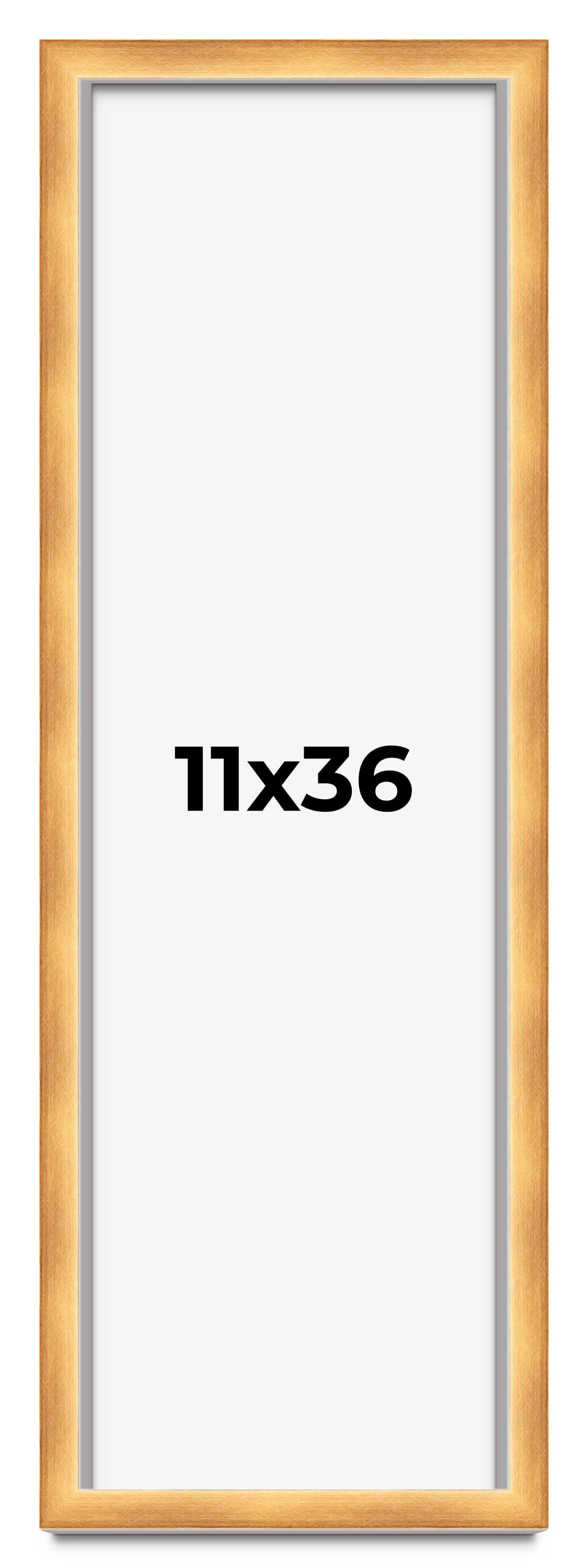 11x36 Shadow Box Gold Cross-Brushed Display Frame | 1.625 Inches Deep ...