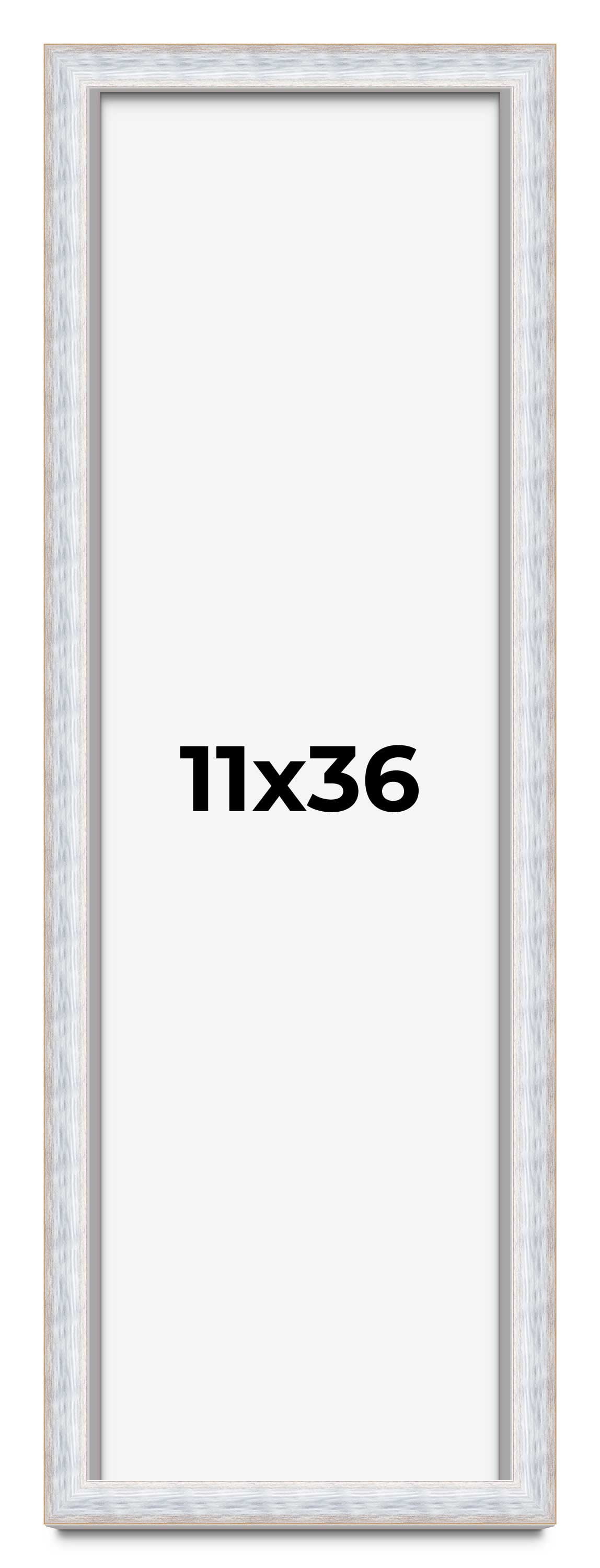 11x36 Shadow Box Frame Silver | 1.625 Inches Deep Real Wood ...