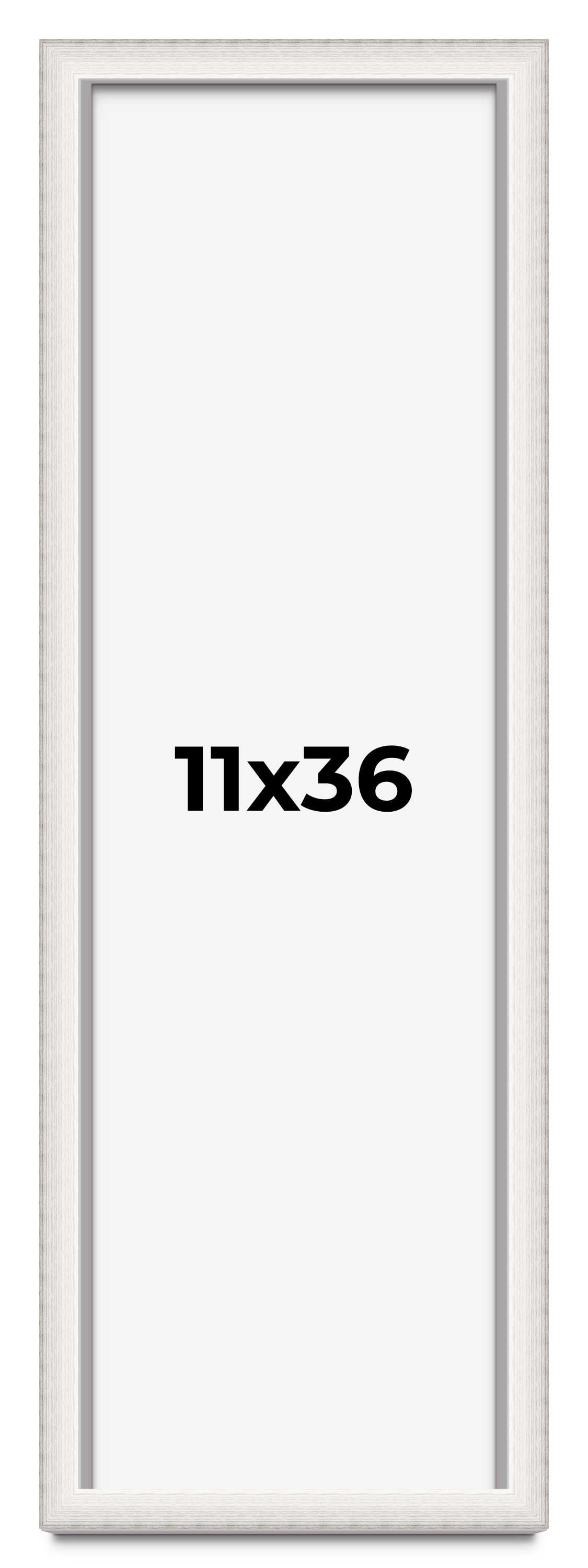 11x36 Shadow Box Silver Brushed Striped Display Frame | 1.625 Inches ...