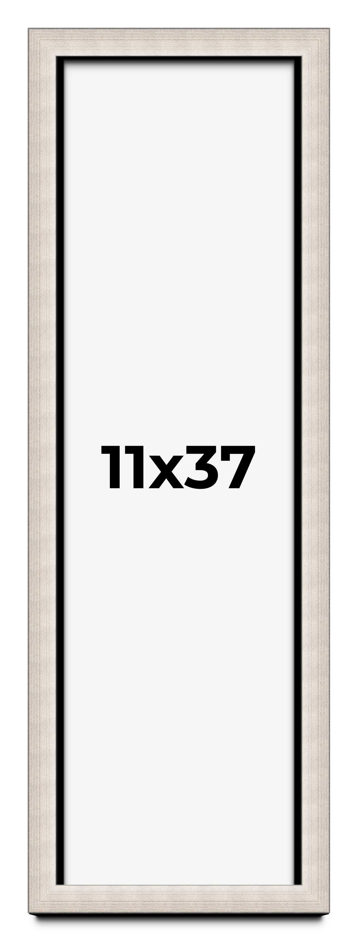 11x37 Shadow Box Brushed Silver | 1.5 Inch Deep | 1.25 Inch Moulding ...