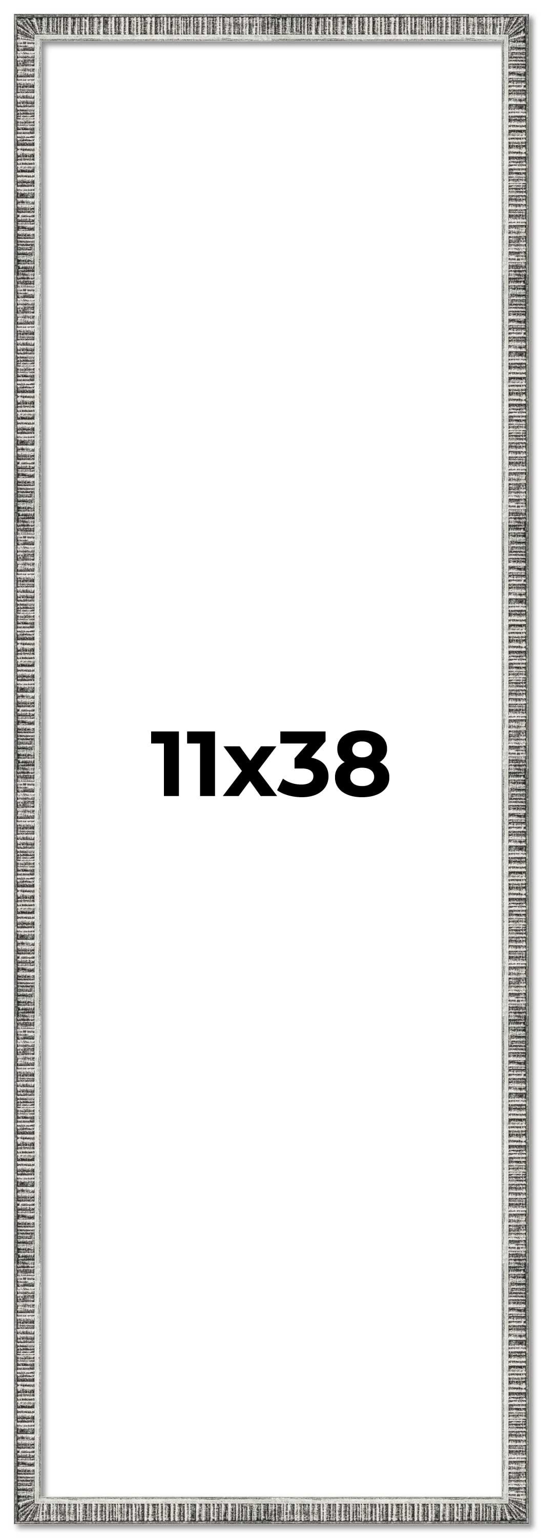11x38 Frame Silver Picture Frame - Complete Modern Photo Frame Includes ...