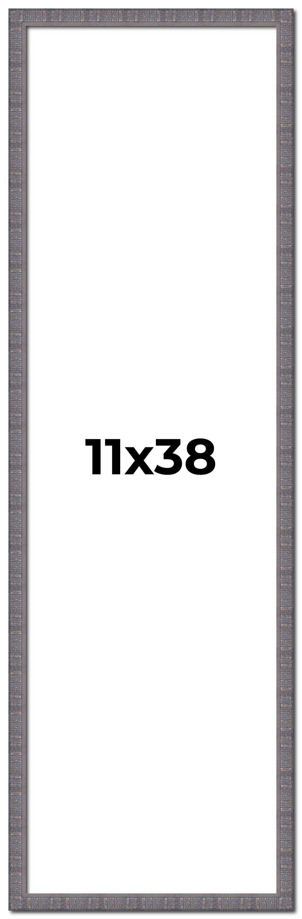 11x38 Frame Slate Blue Distressed Rustic Solid Wood Picture Frame | 0. ...