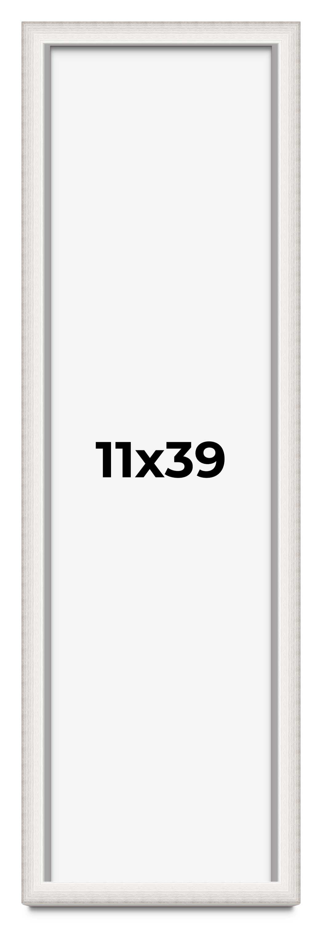 11x39 Shadow Box Silver Brushed Striped Display Frame | 1.625 Inches ...