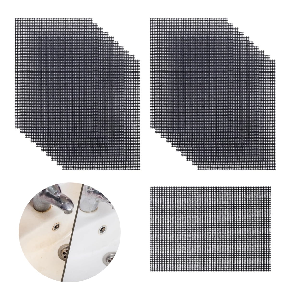 11x4.5In Cleaning Mesh for Toilet,24pcs Flexible Scouring Mesh Pad ...