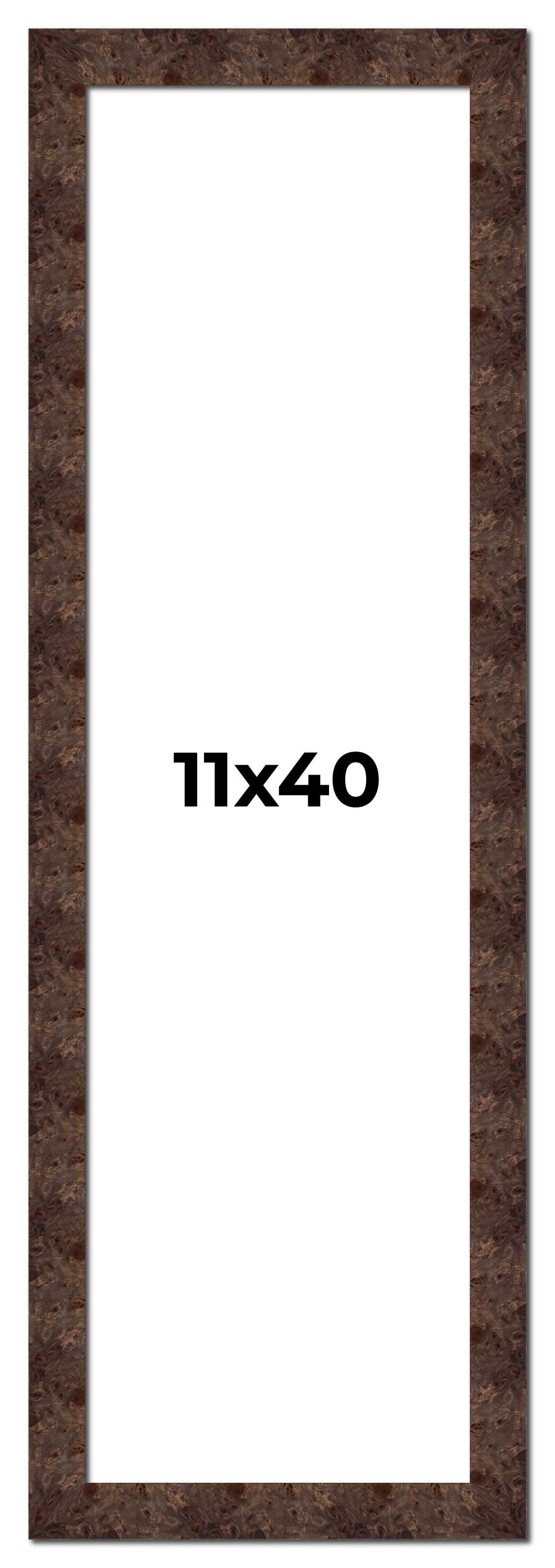 11x40 Frame Brown Burl Real Wood Picture Frame Width 1.625 Inches ...