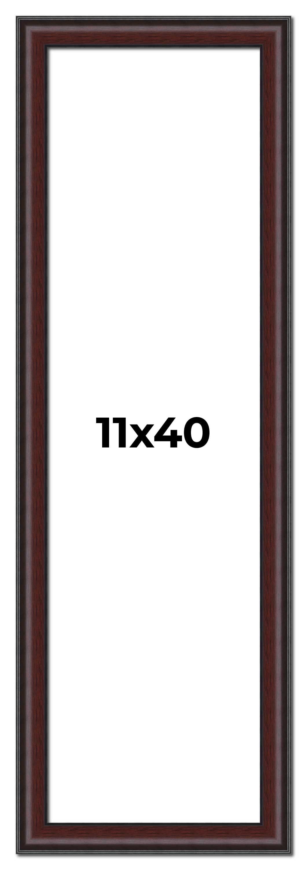 11x40 Frame Brown Round Mahogany Solid Wood Picture Frame | 1.625 Inch ...