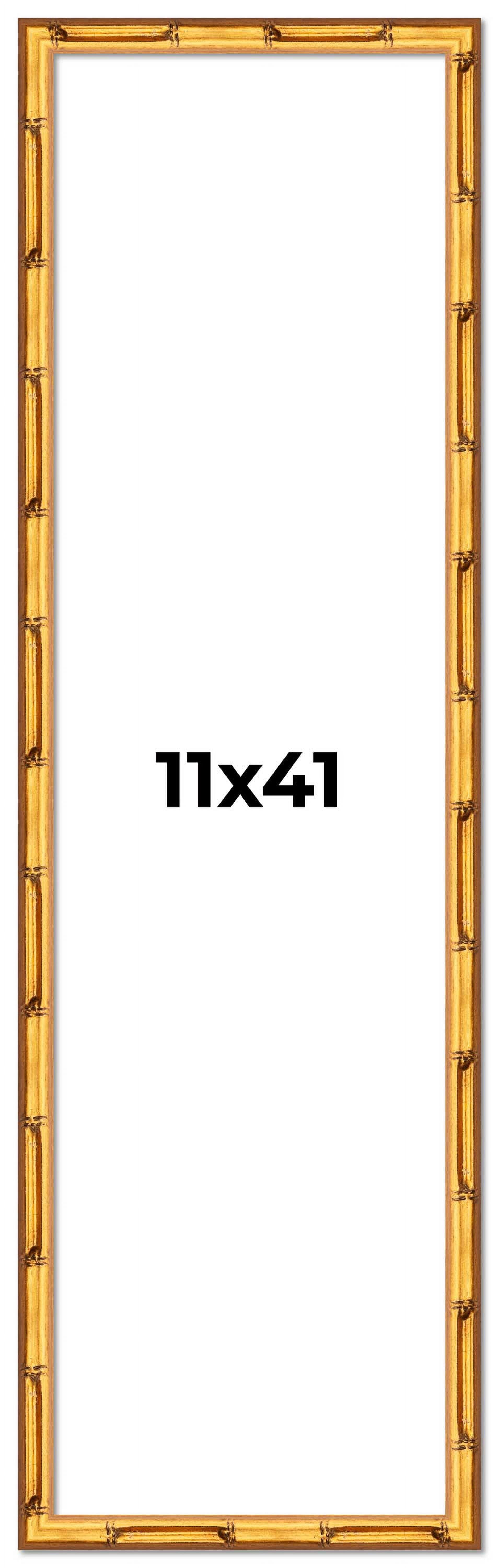 11x41 Frame Gold Bamboo Solid Wood Picture Frame | 0.75 Inch Moulding ...