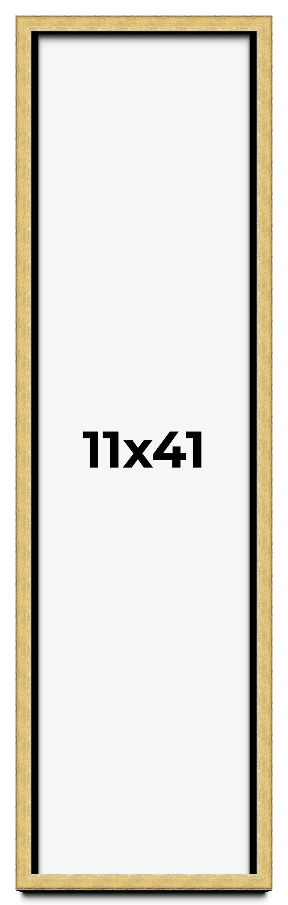 11x41 Shadow Box Frame Gold | 1.375 Inches Deep Real Wood Contemporary ...