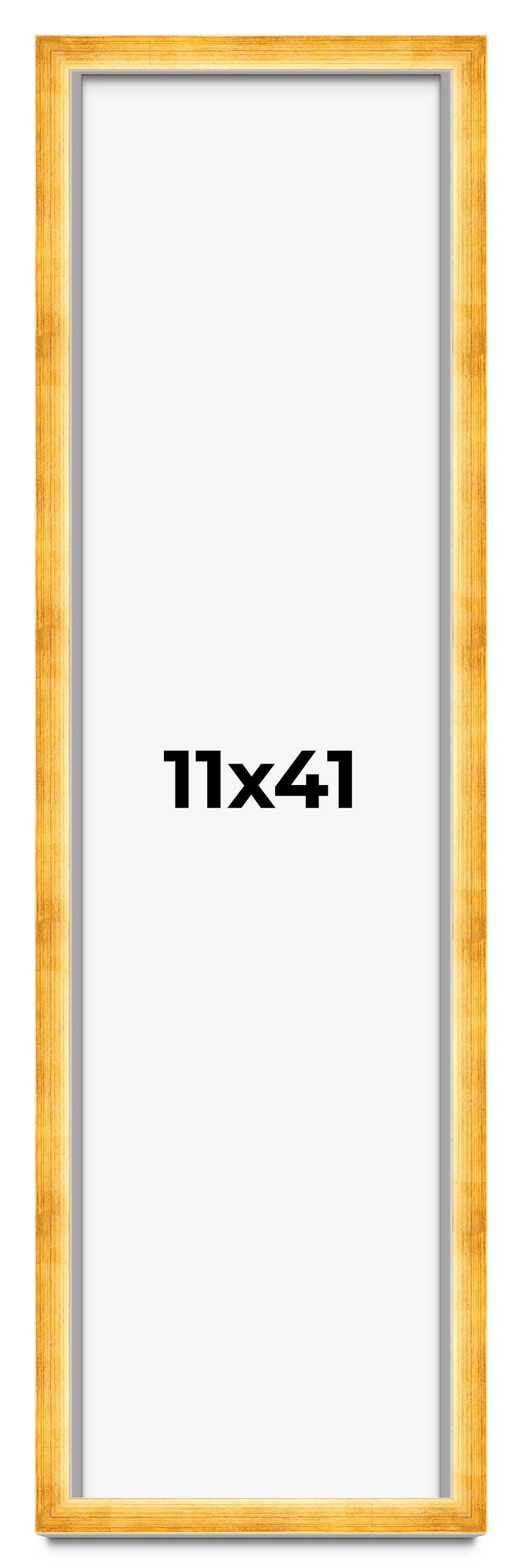11x41 Shadow Box Frame Gold | 1.625 Inches Deep Real Wood Traditional ...