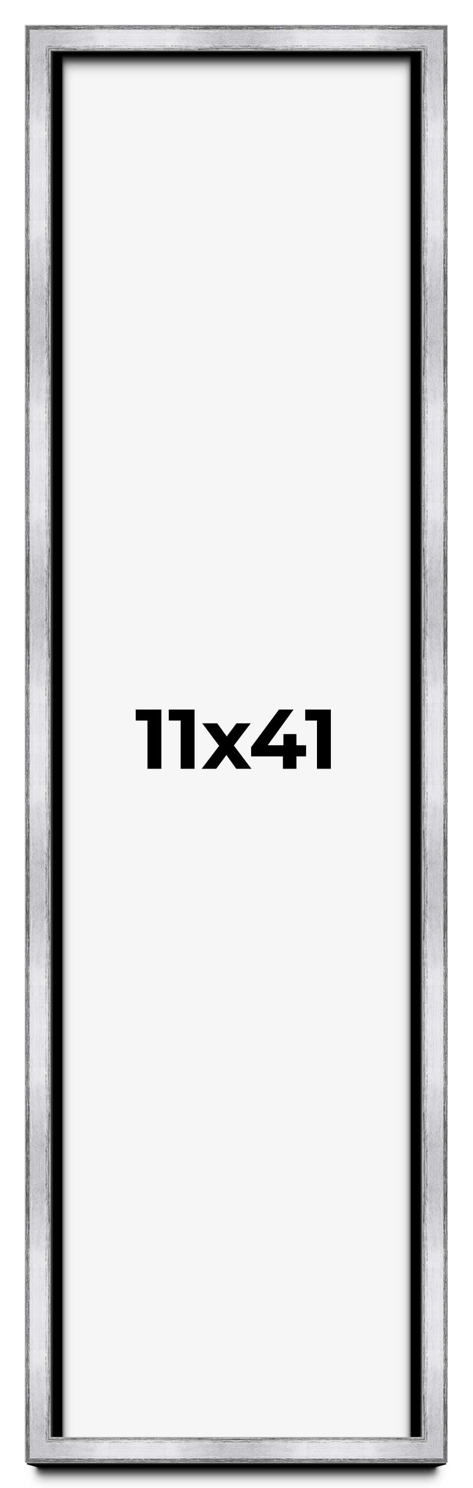 11x41 Shadow Box Frame Silver | 1.375 Inches Deep Real Wood ...