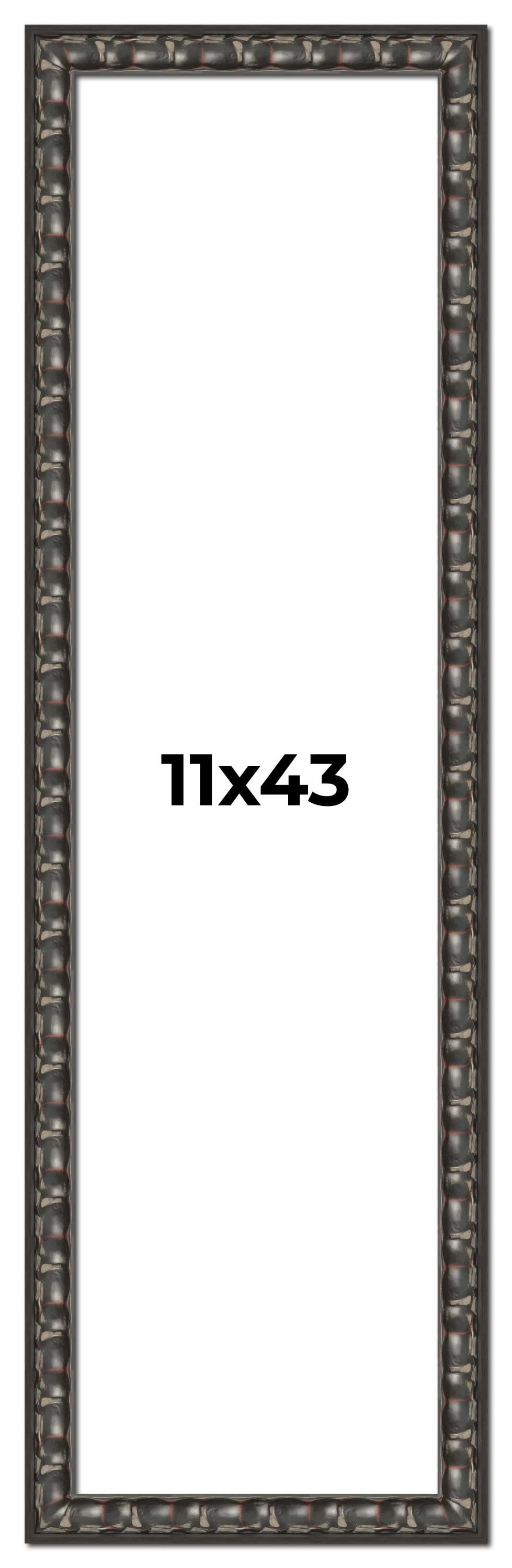 11x43 Frame Black-Brown Medieval Solid Wood Picture Frame | 1.5 Inch ...