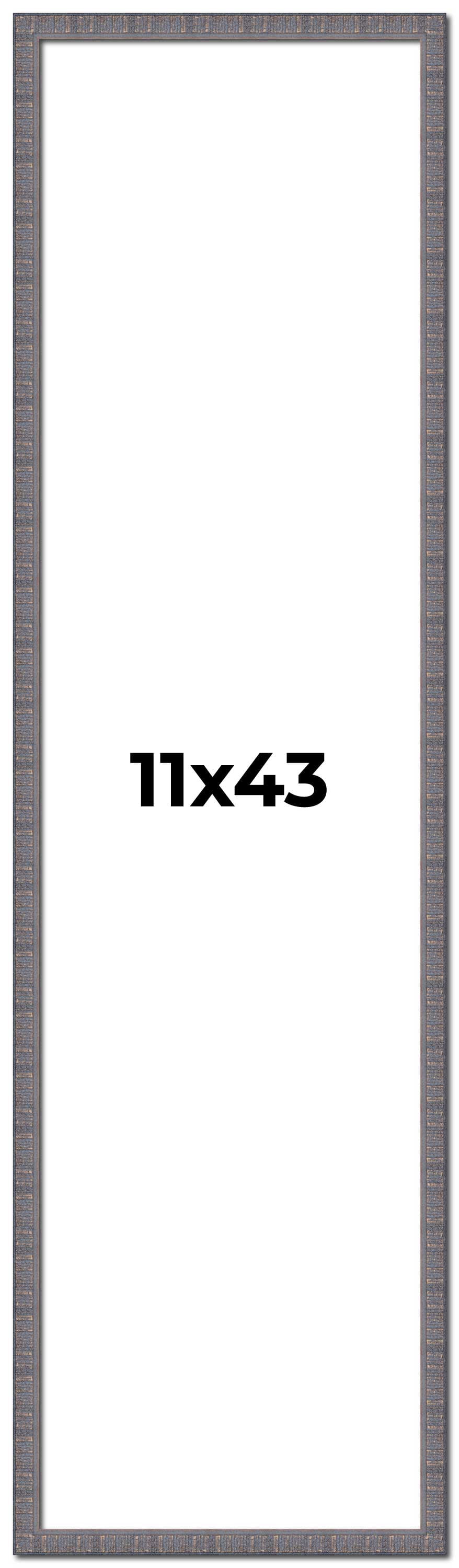 11x43 Frame Blue Kingsley Pewter Solid Wood Picture Frame Width 0.75 ...
