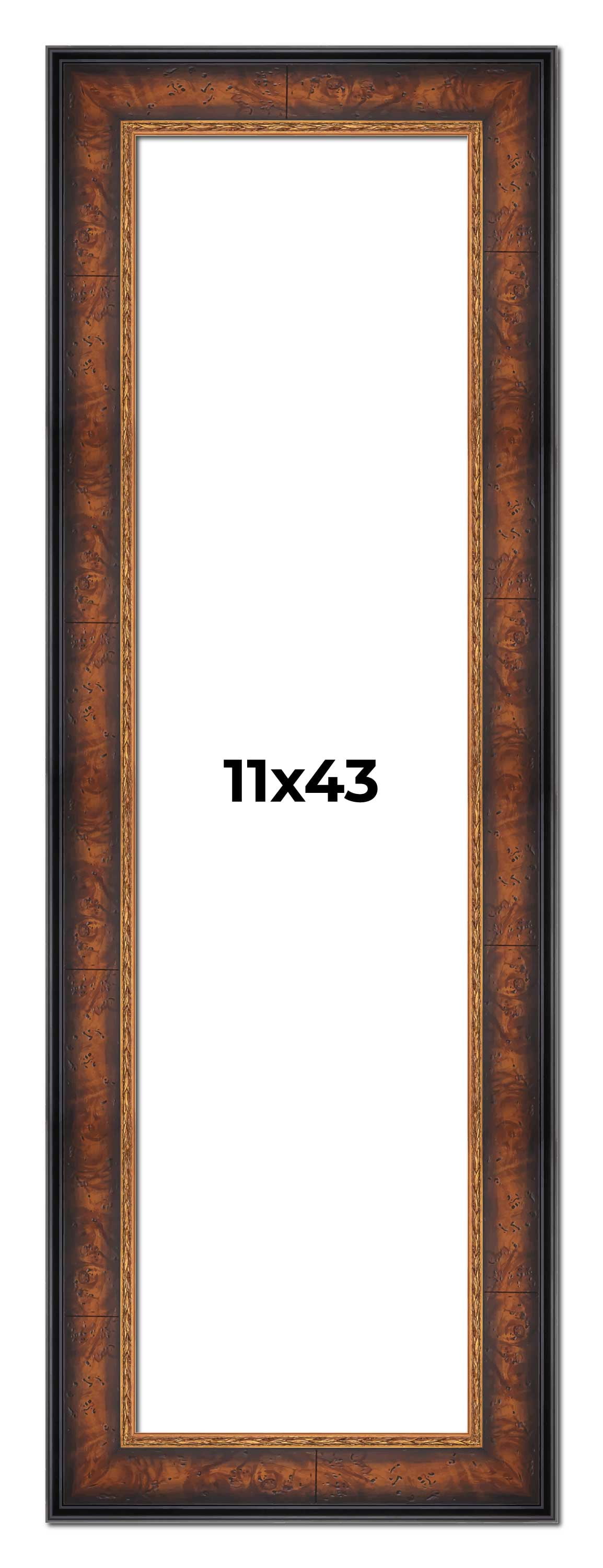 11x43 Frame Brown Walnut Gold Ornate Trim Solid Wood Plein Air Picture ...