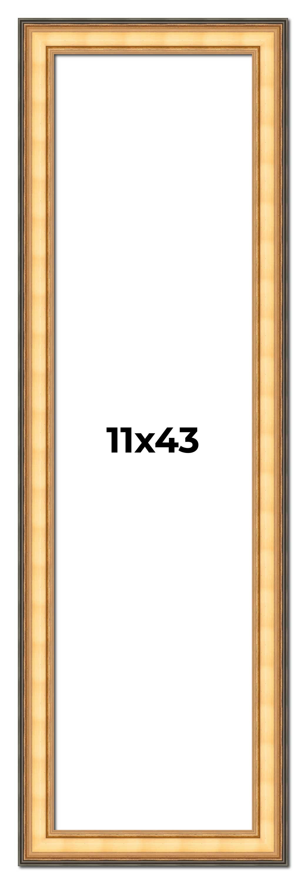 11x43 Frame Gold Plein Aire Solid Wood Picture Frame Width 2 Inches ...