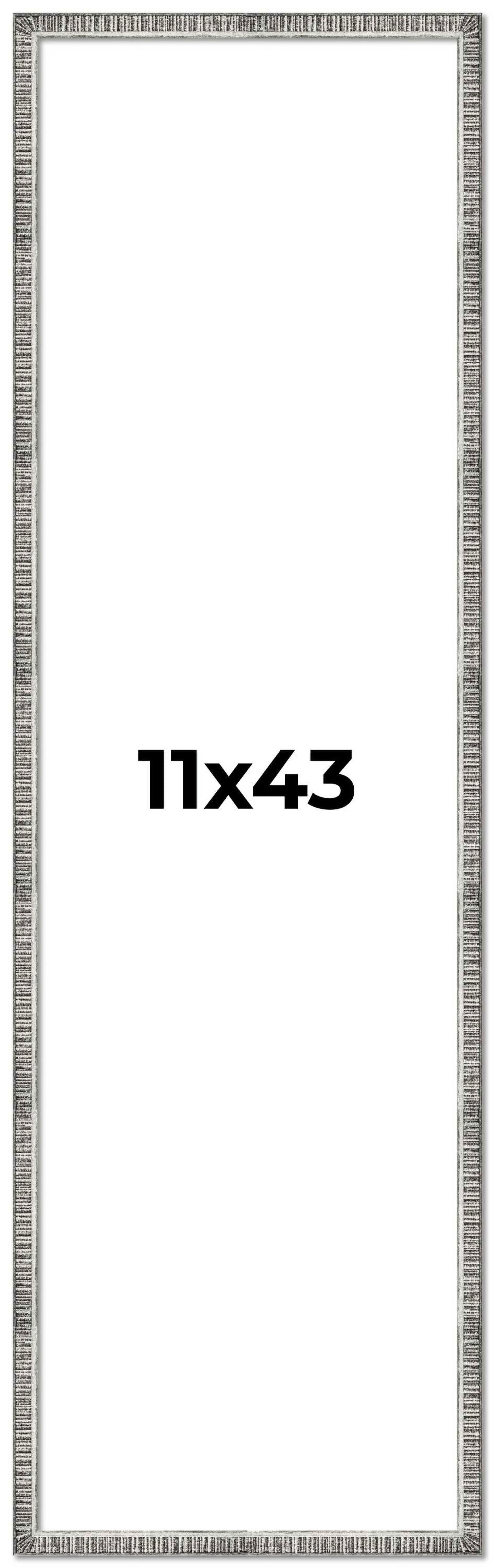 11x43 Frame Silver Grey Distressed Solid Wood Picture Frame | 0.75 Inch ...