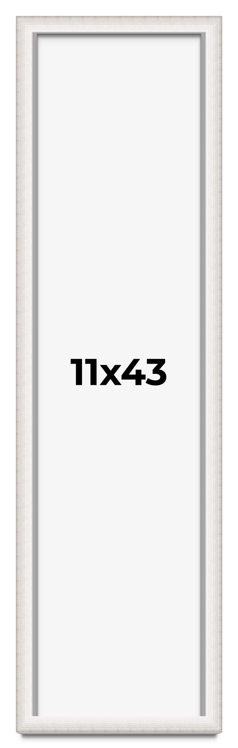 11x43 Shadow Box Silver Brushed Striped Display Frame | 1.625 Inches ...