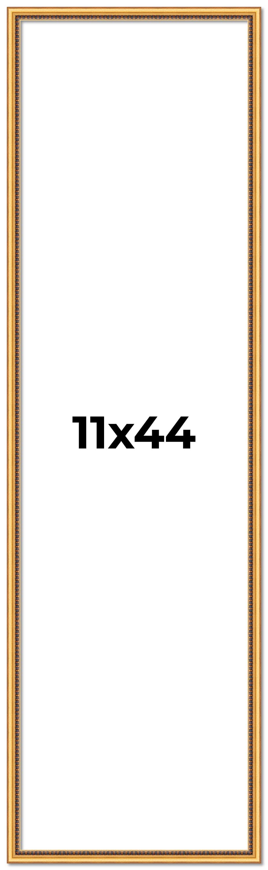 11x44 Frame Beaded Gold Solid Wood Picture Frame | 0.75 Inches Moulding ...