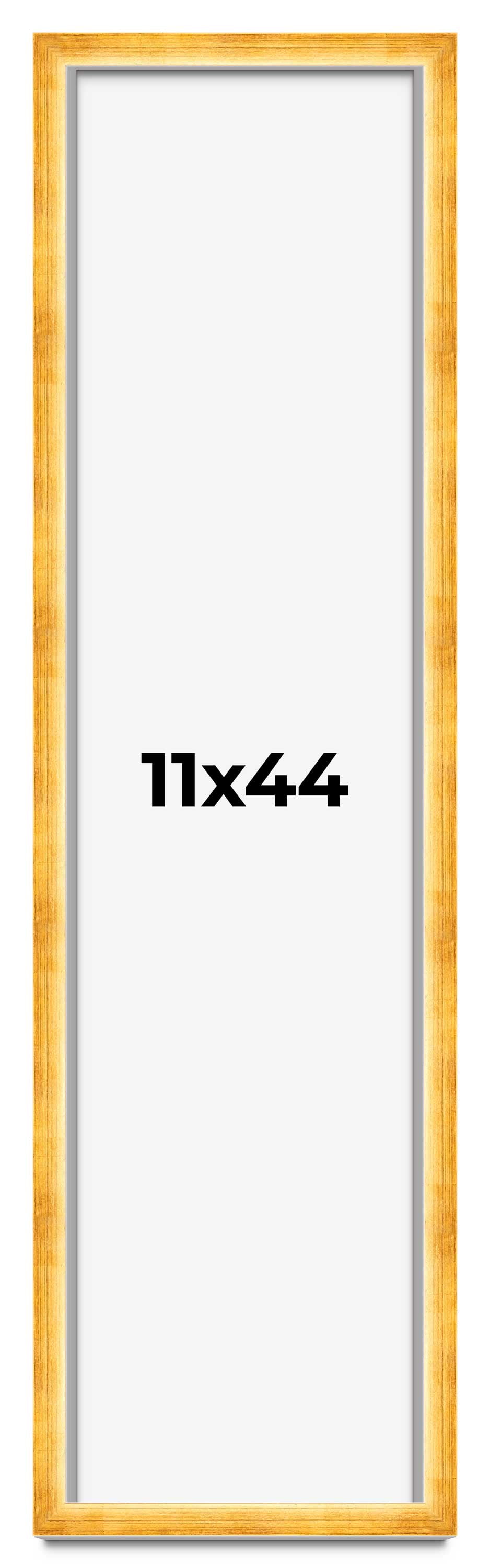 11x44 Shadow Box Frame Gold | 1.625 Inches Deep Real Wood Traditional ...
