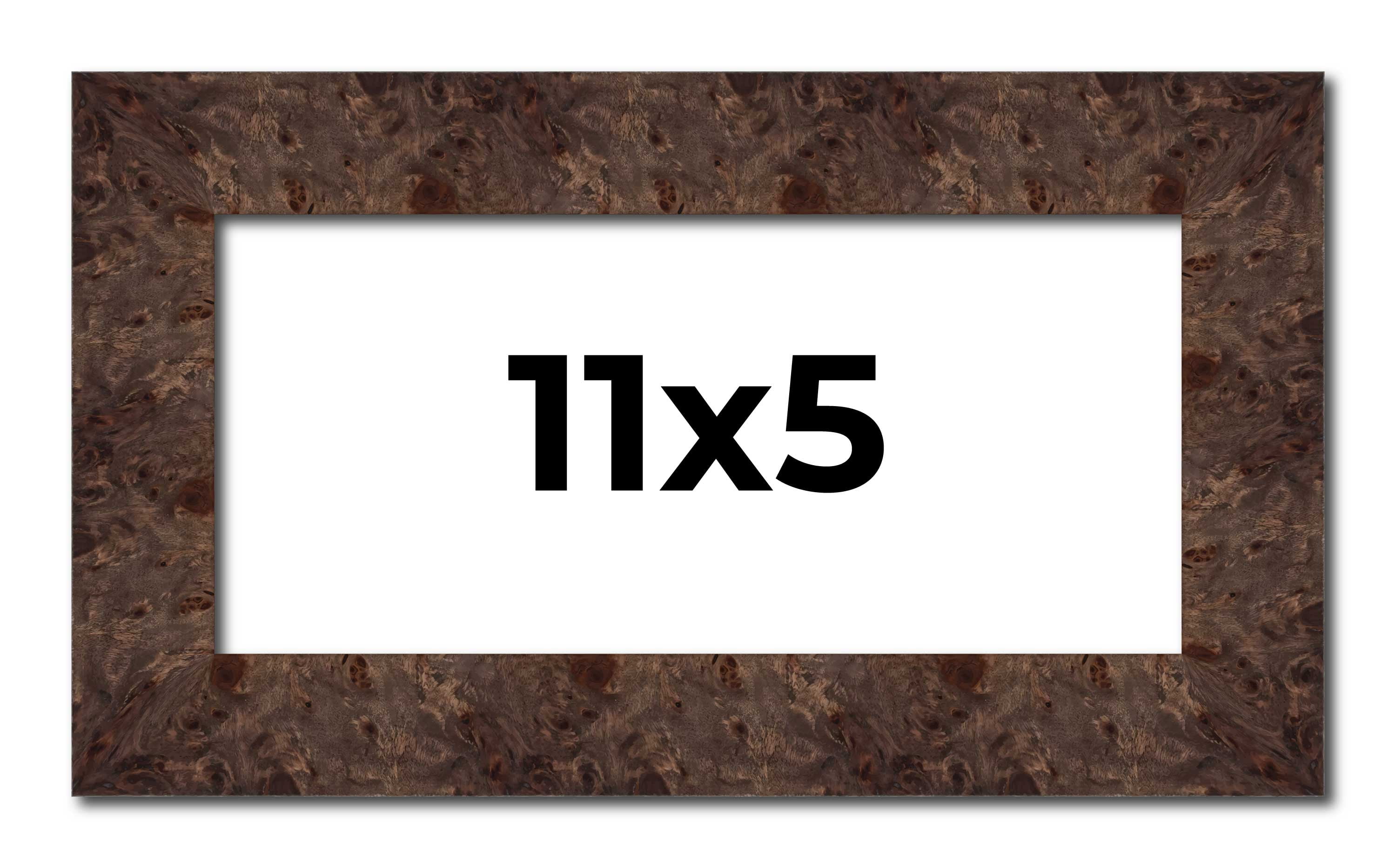 11x5 IN Frame Brown Burl Real Wood Picture Frame Width 1.625 Inches ...