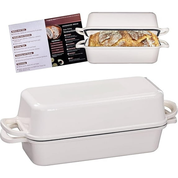 11x5 Inch Cast Iron Bread Loaf Pan With Lid, 5.8 Qt Large Loaf Pan for ...