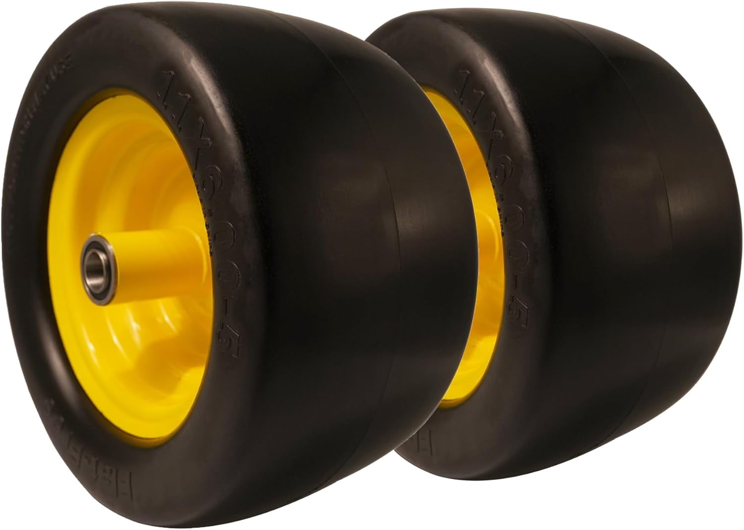 11x6.00-5 Flat Free Tire with 3/4 & 5/8 Bearings for Zero Turn Mower, 5 ...