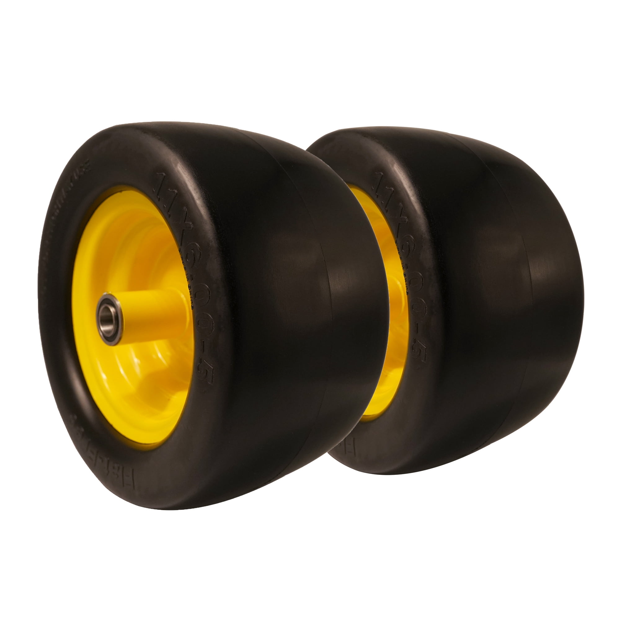 11x6.00-5 Flat Free Tire with 3/4 & 5/8 Bearings Zero Turn Mower, 5.9 ...