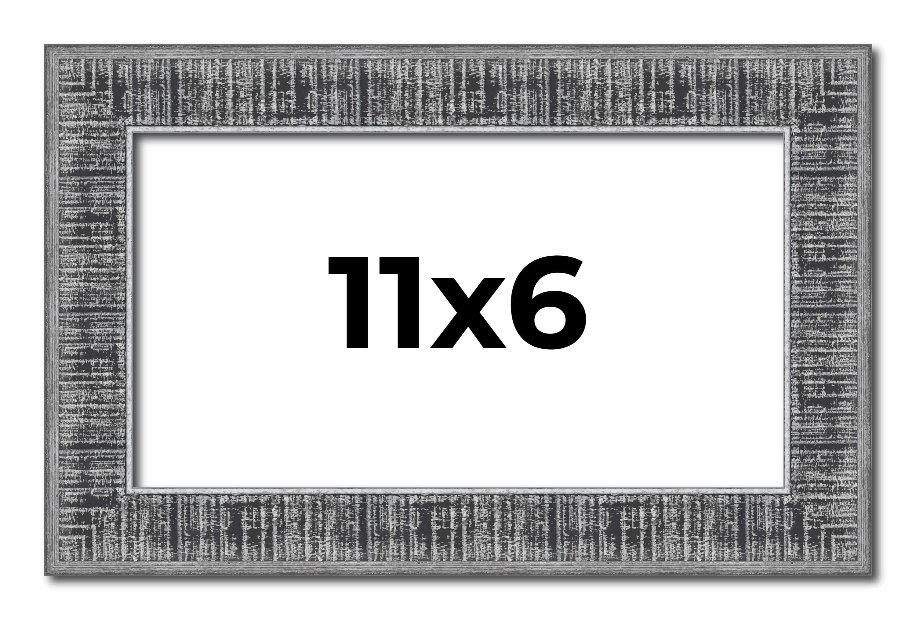 11x6 Frame Silver Black Rustic Sonoma Solid Wood Picture Frame | 1.5 ...