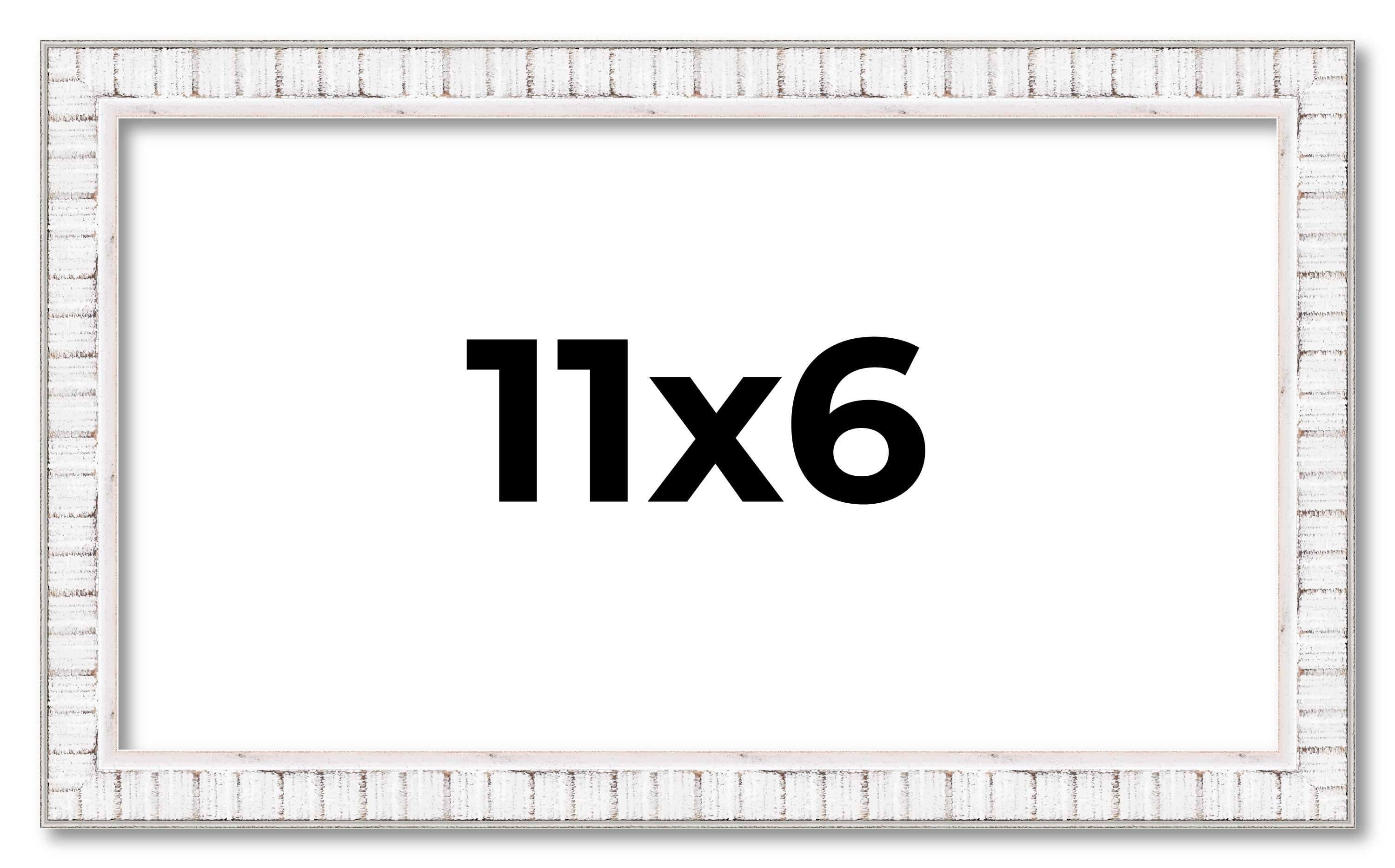 11x6 Frame White Scuffed Rustic Solid Wood Picture Frame | 0.75 Inch ...