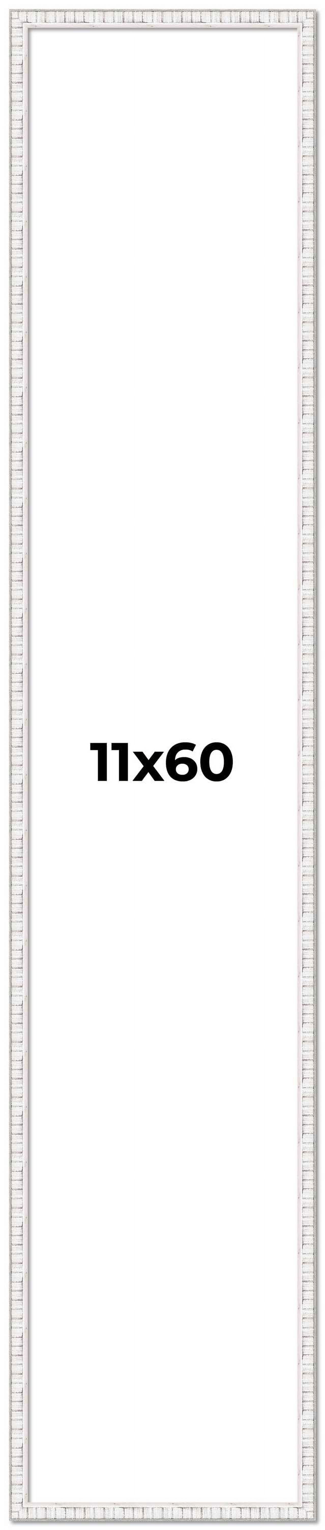 11x60 Frame White Scuffed Rustic Solid Wood Picture Frame | 0.75 Inch ...