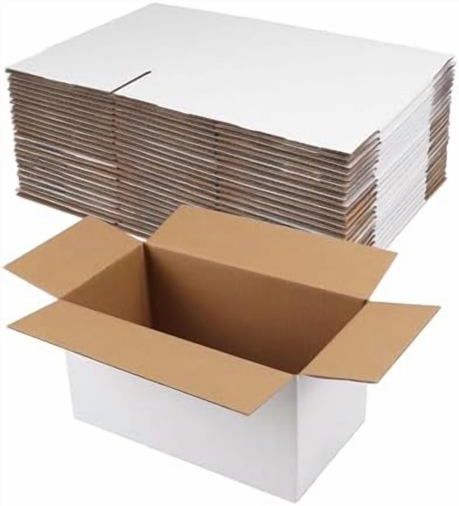 11x6x6 Shipping Boxes Set of 25, White Corrugated Cardboard Box for ...