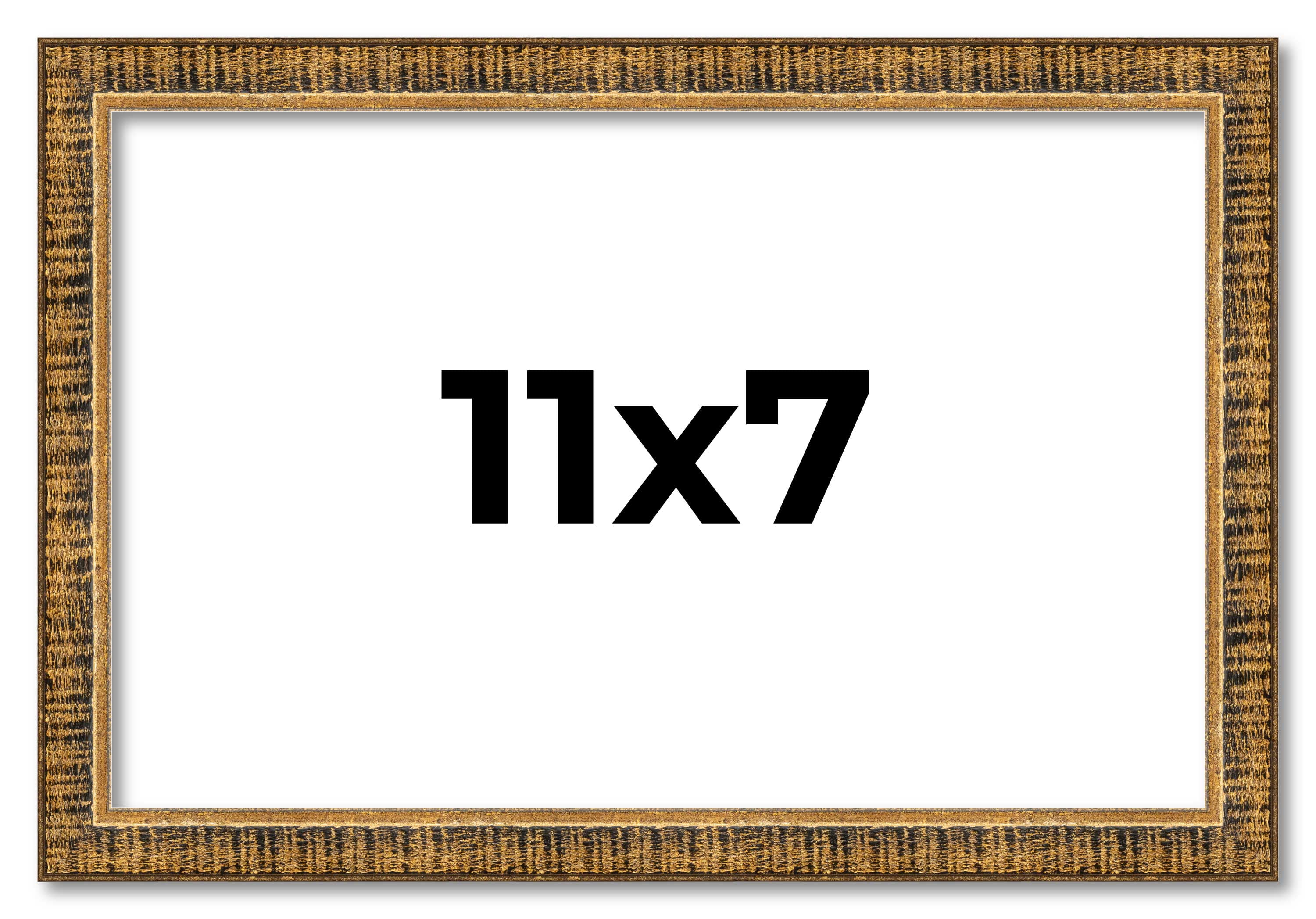 11x7 Frame Gold Kingsley Distressed Solid Wood Picture Frame Width 0.75 ...