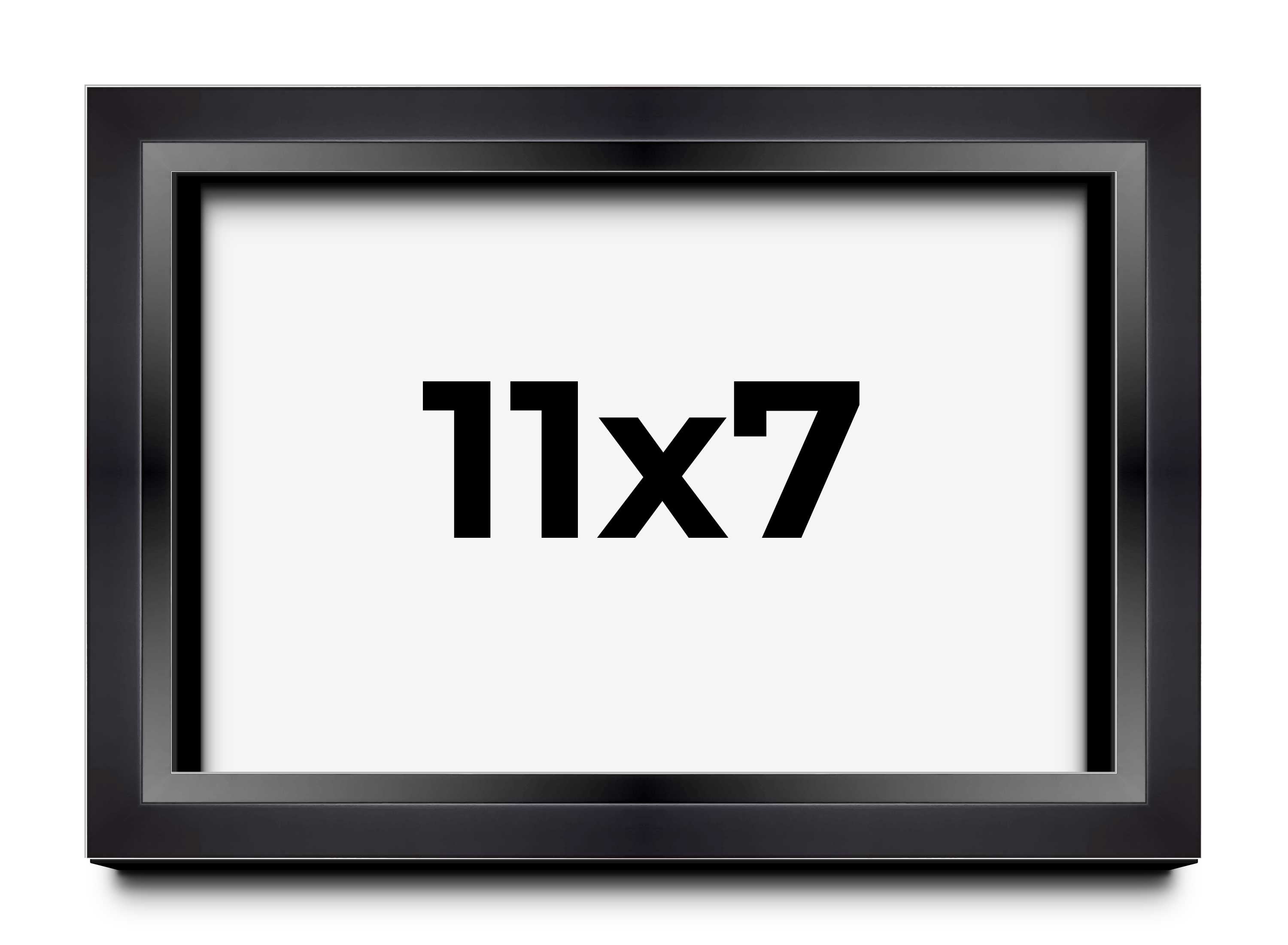 11x7 Shadow Box Frame Black | 1.25 inches Deep Real Wood Contemporary ...