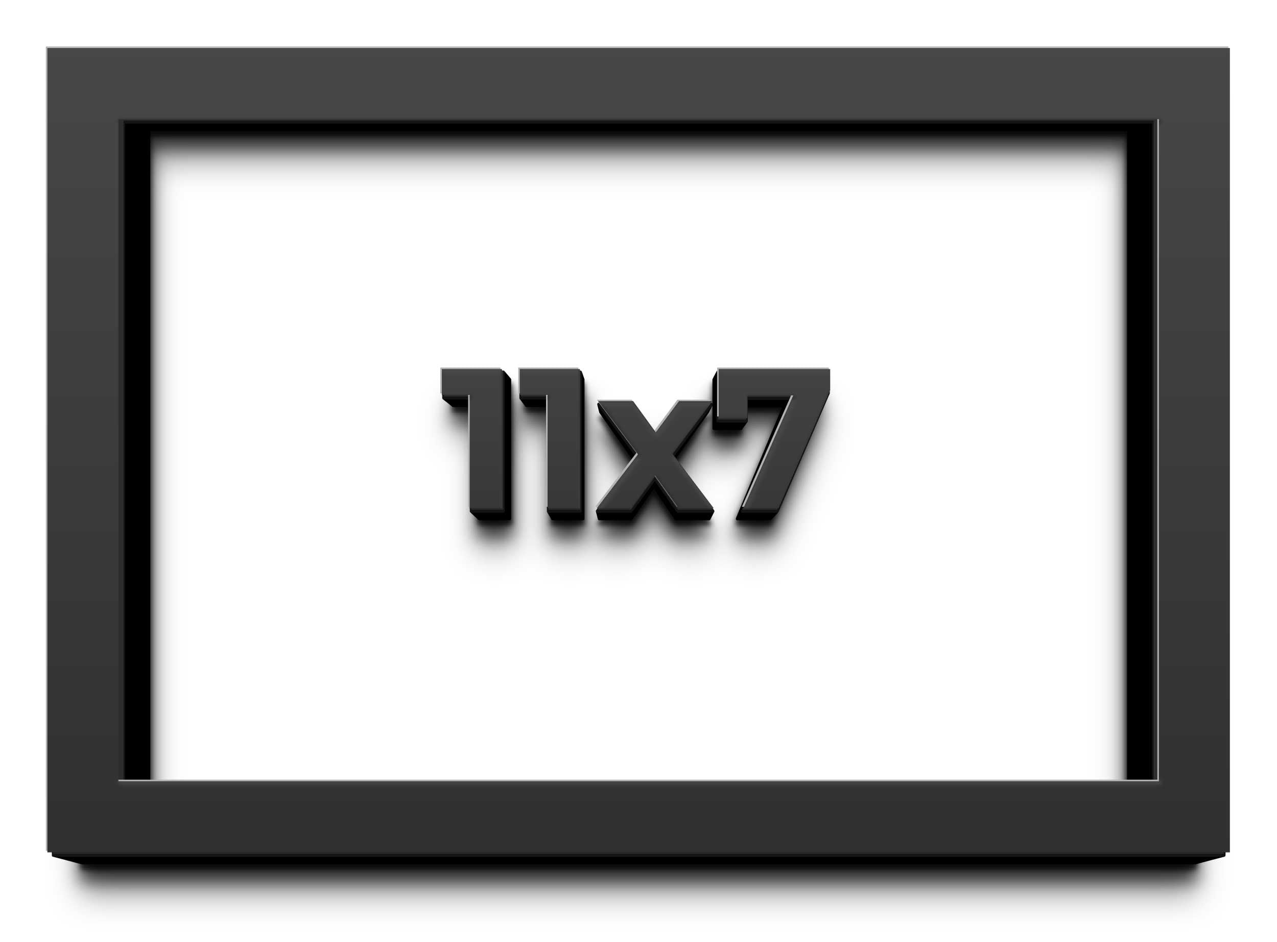 11x7 Shadow Box Frame Black | 1 inches Deep Real Wood Contemporary ...