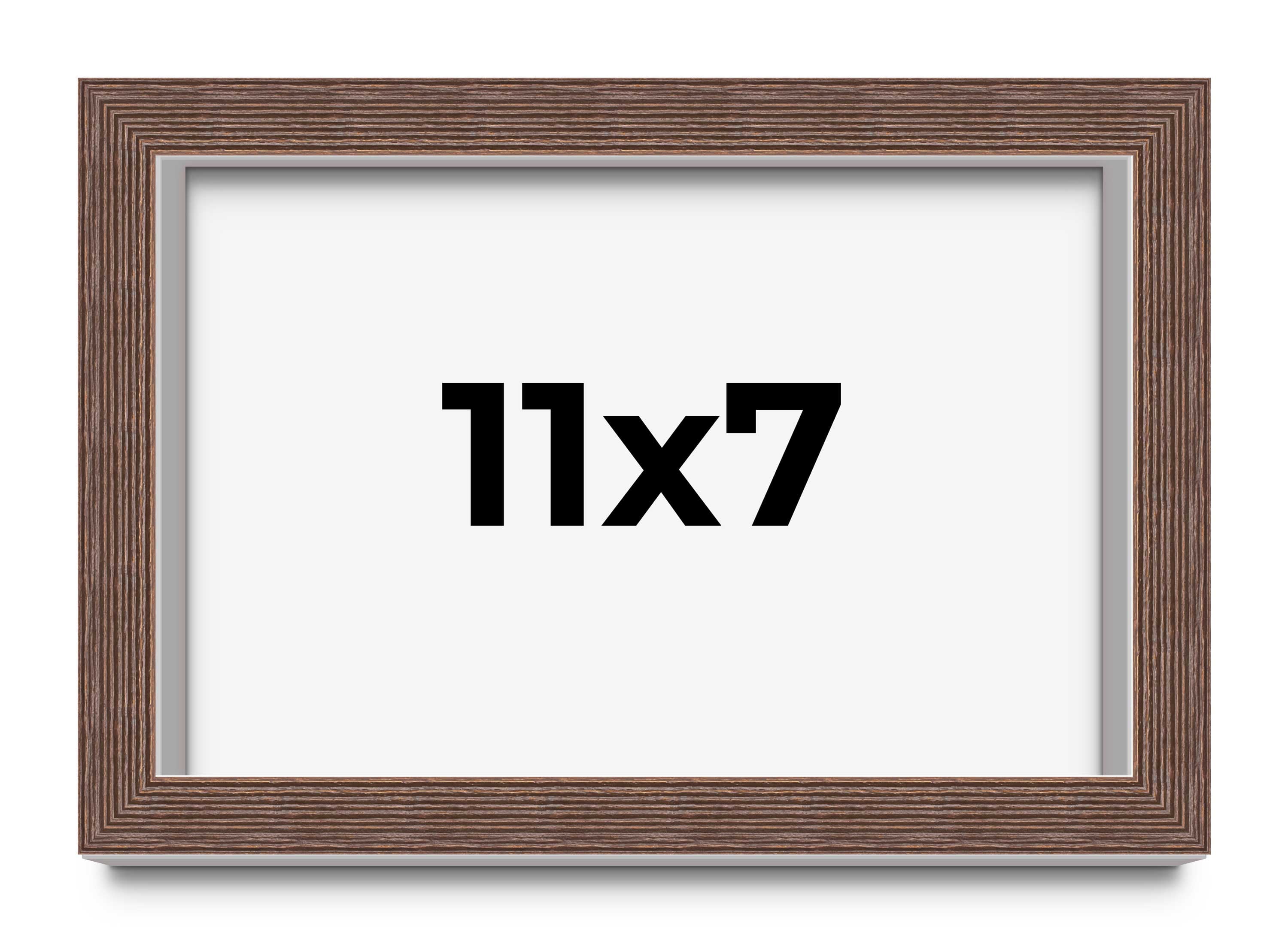 11x7 Shadow Box Frame Brown | 1.125 inches Deep Real Wood Rustic ...