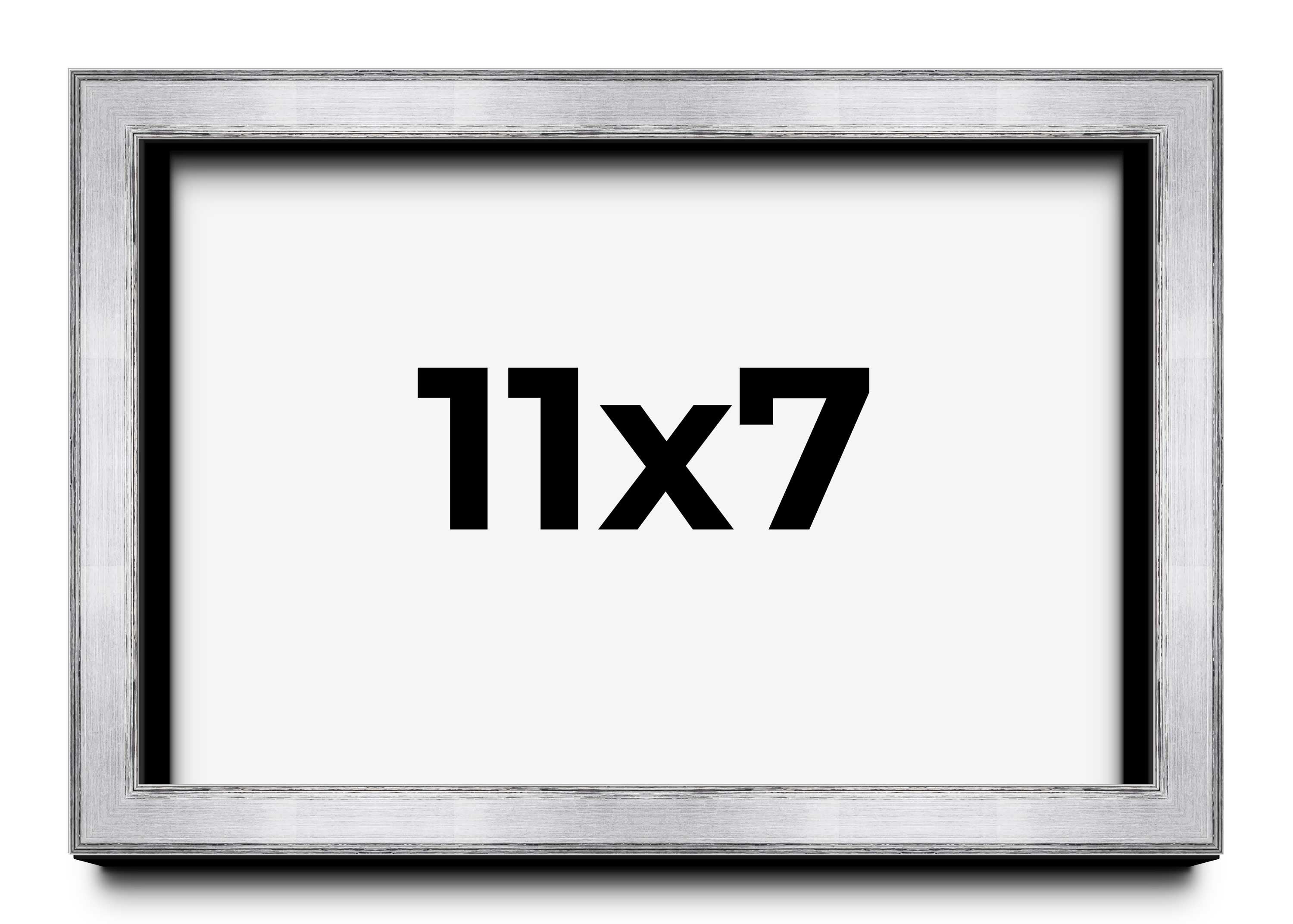 11x7 Shadow Box Frame Silver | 1.375 Inches Deep Real Wood Contemporary ...