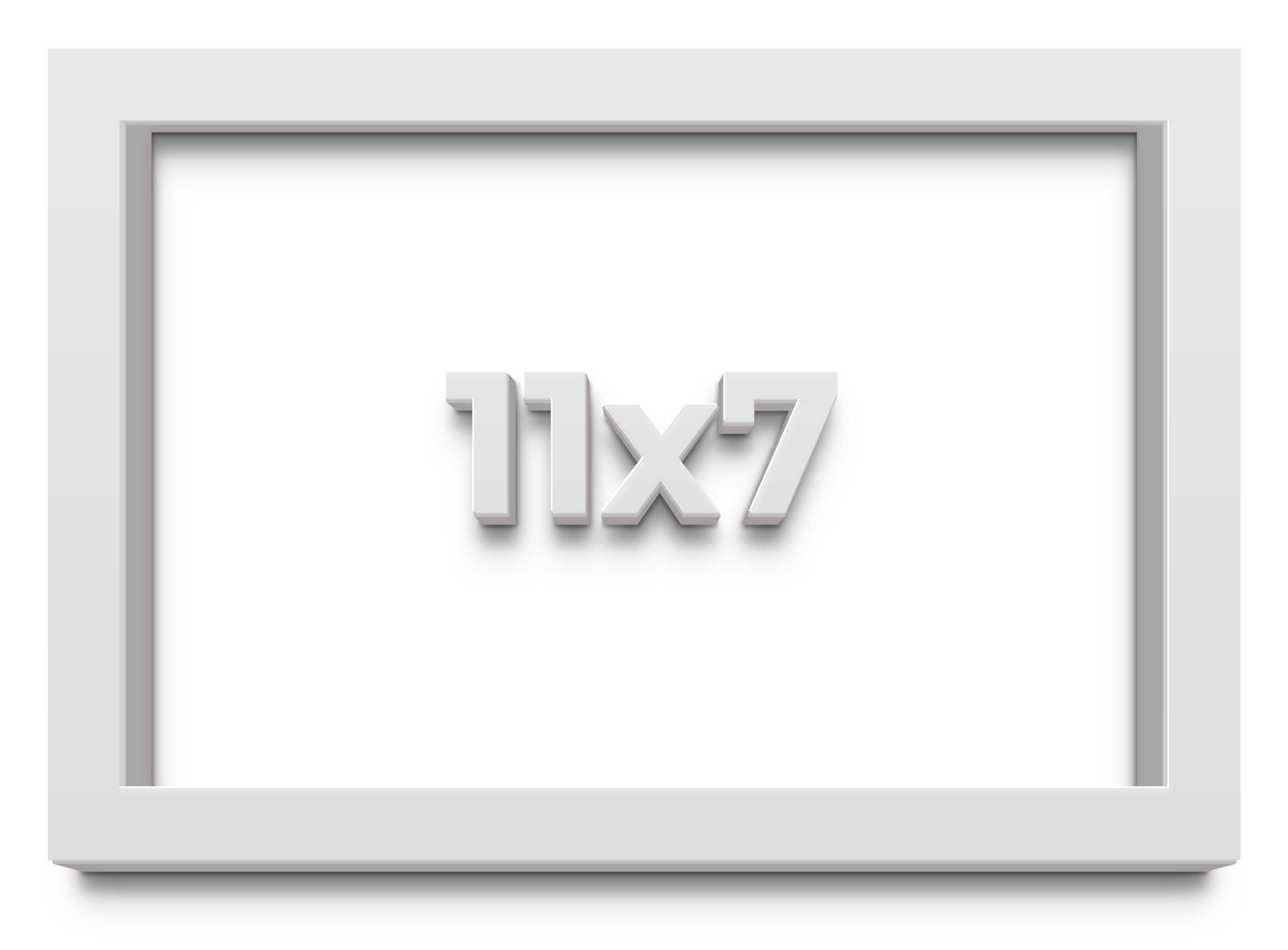 11x7 Shadow Box Frame White | 2 Inches Deep Real Wood Contemporary ...