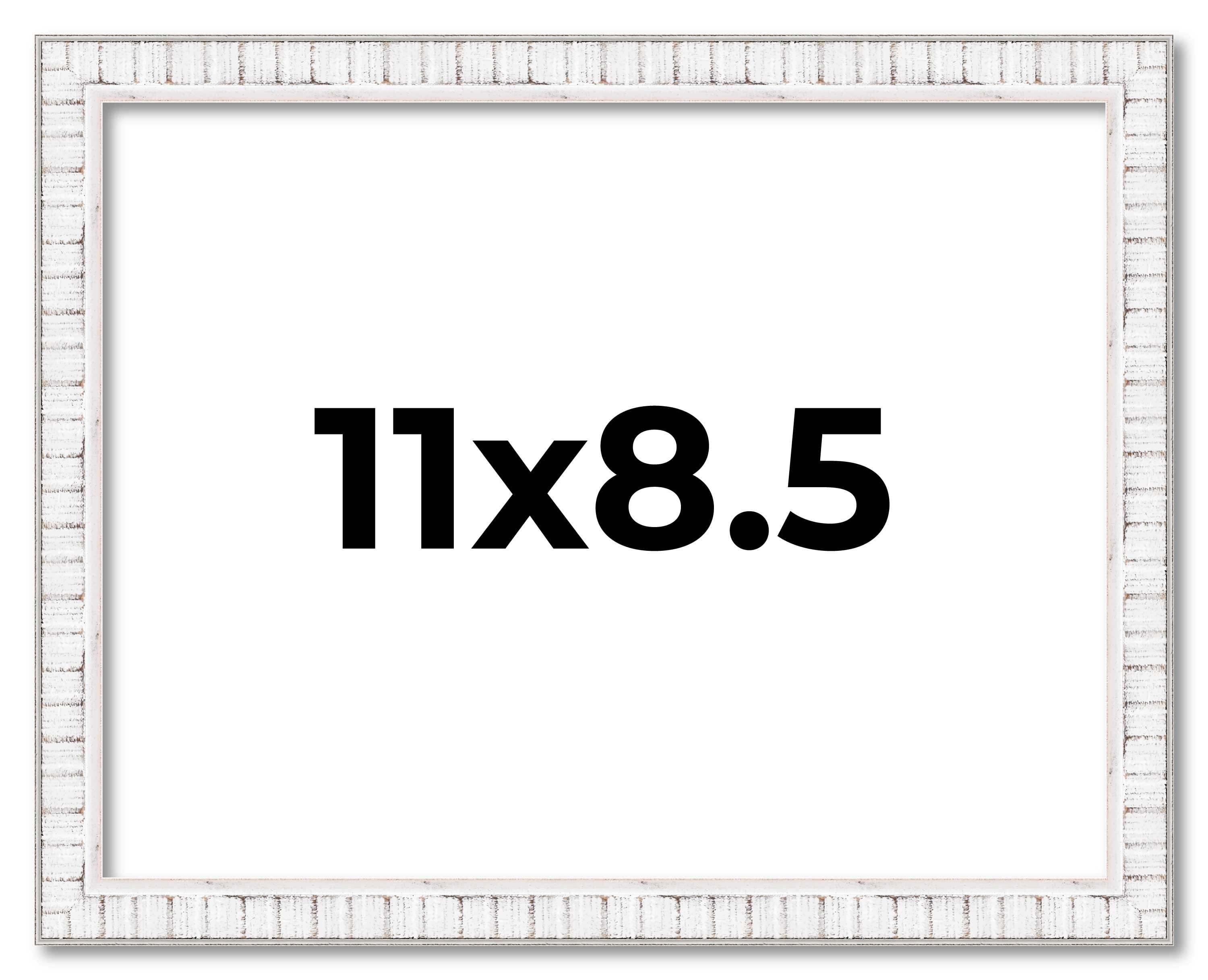 11x8.5 Frame White Scuffed Rustic Solid Wood Picture Frame | 0.75 Inch ...