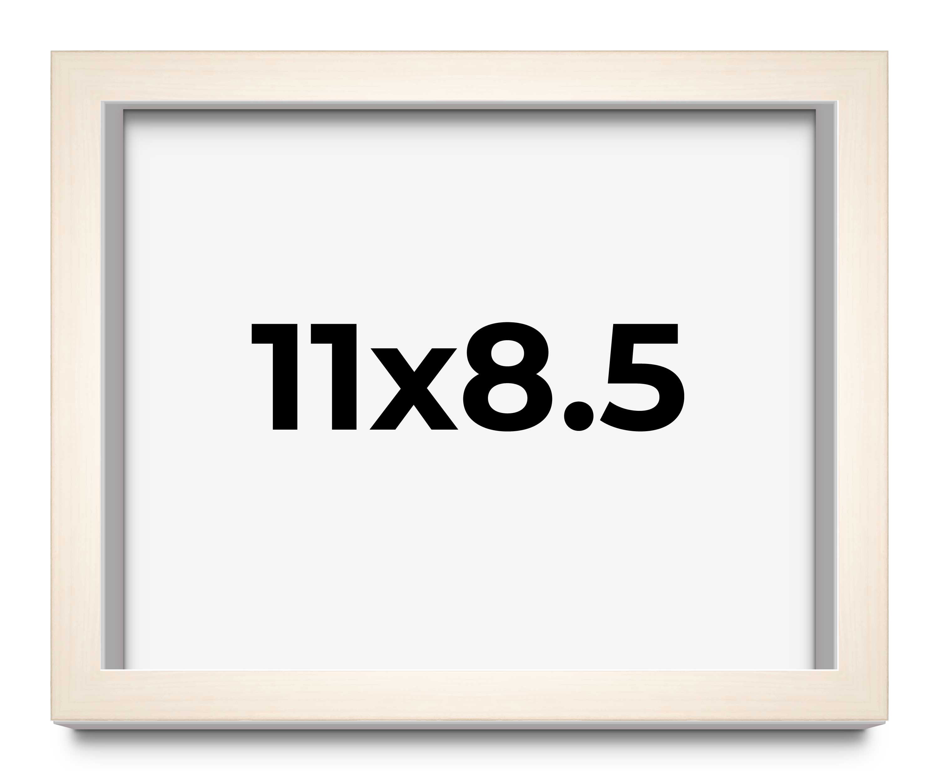 11x8.5 Frame White Wash Solid Wood Picture Frame | 0.75 Inch Moulding ...