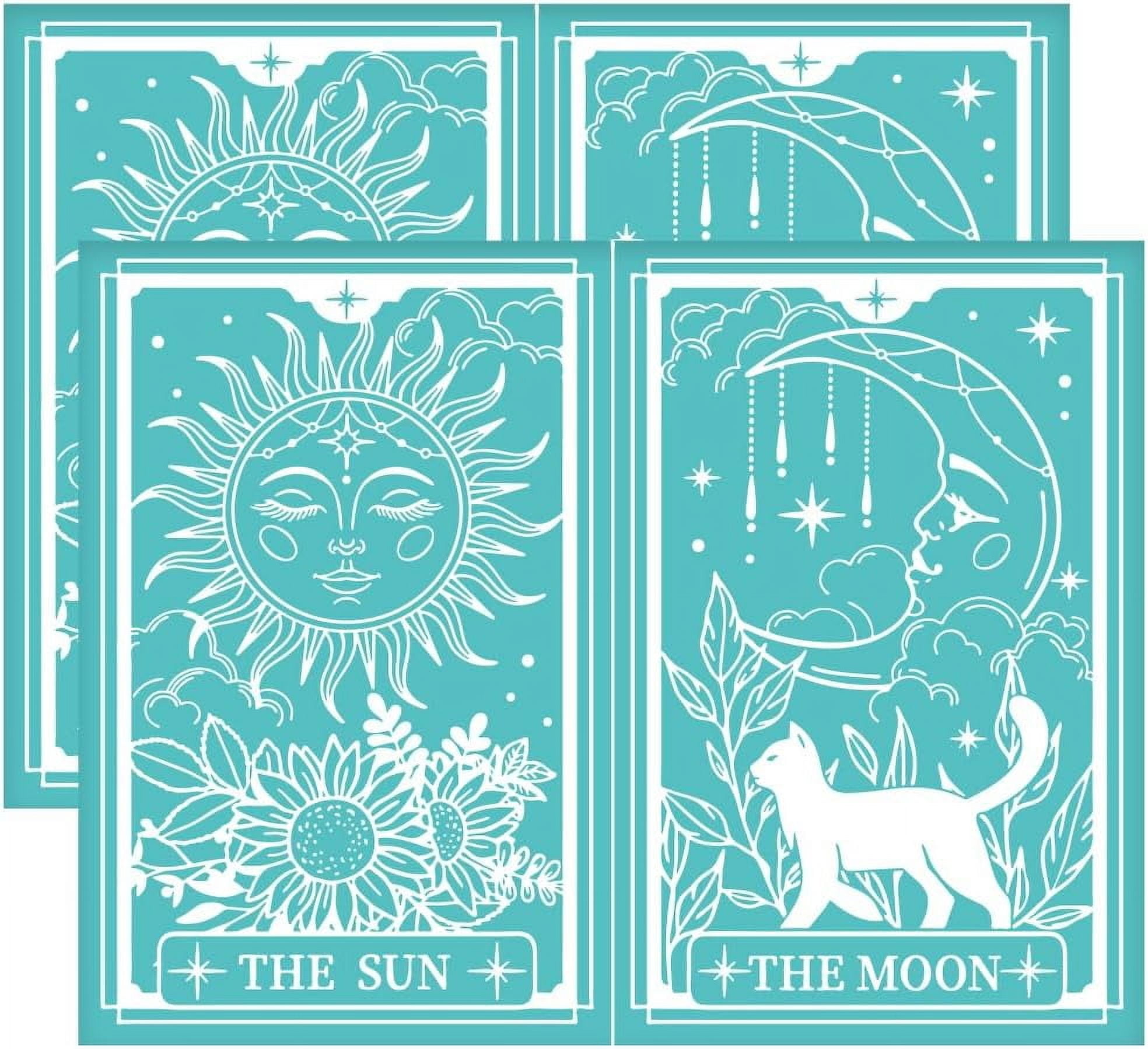 11x8.6 inch 2pcs Tarot Theme Self-Adhesive Silk Screen Printing ...