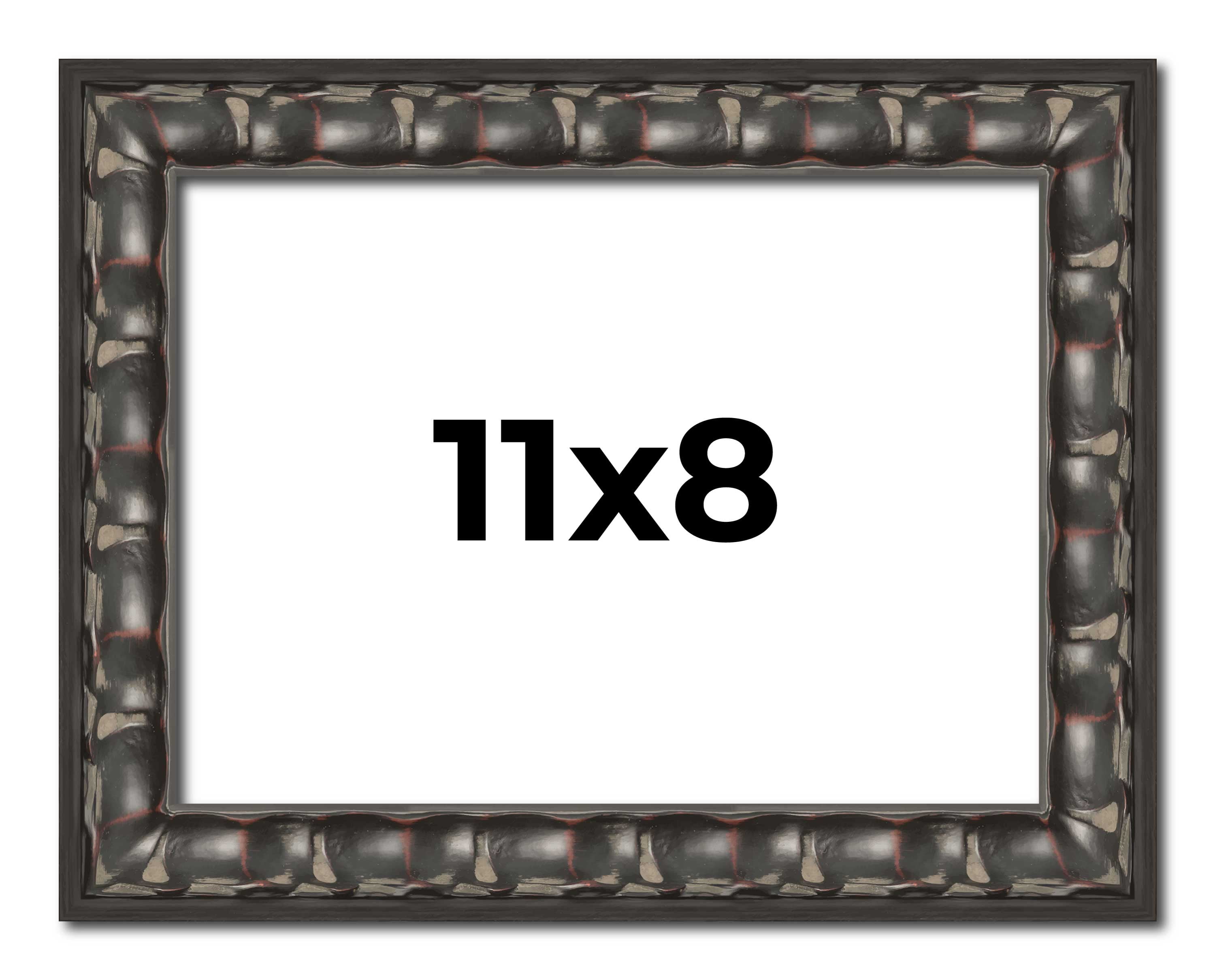 11x8 Frame Black-Brown Medieval Solid Wood Picture Frame | 1.5 Inch ...