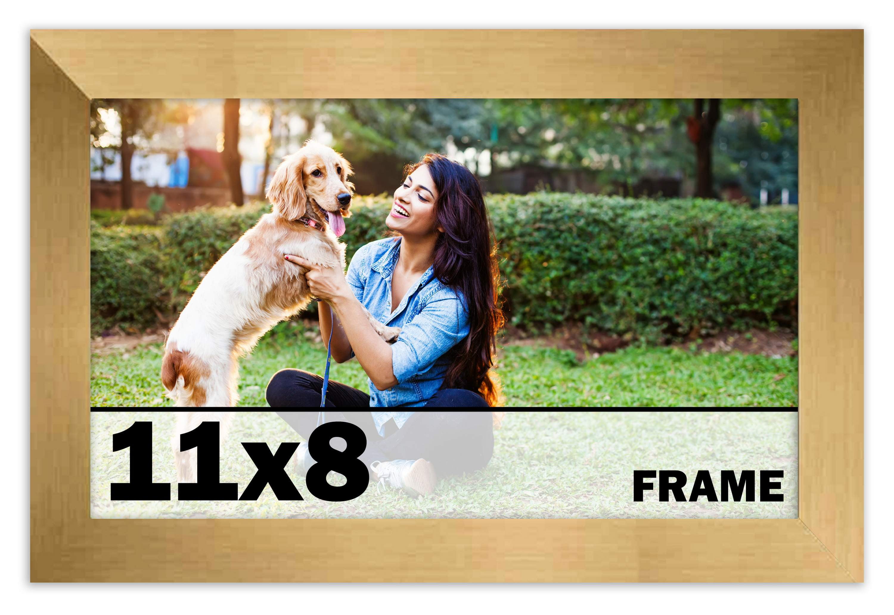 11x8 Frame Gold Bronze Modern Solid Wood Picture Frame | 0.75 Inch ...