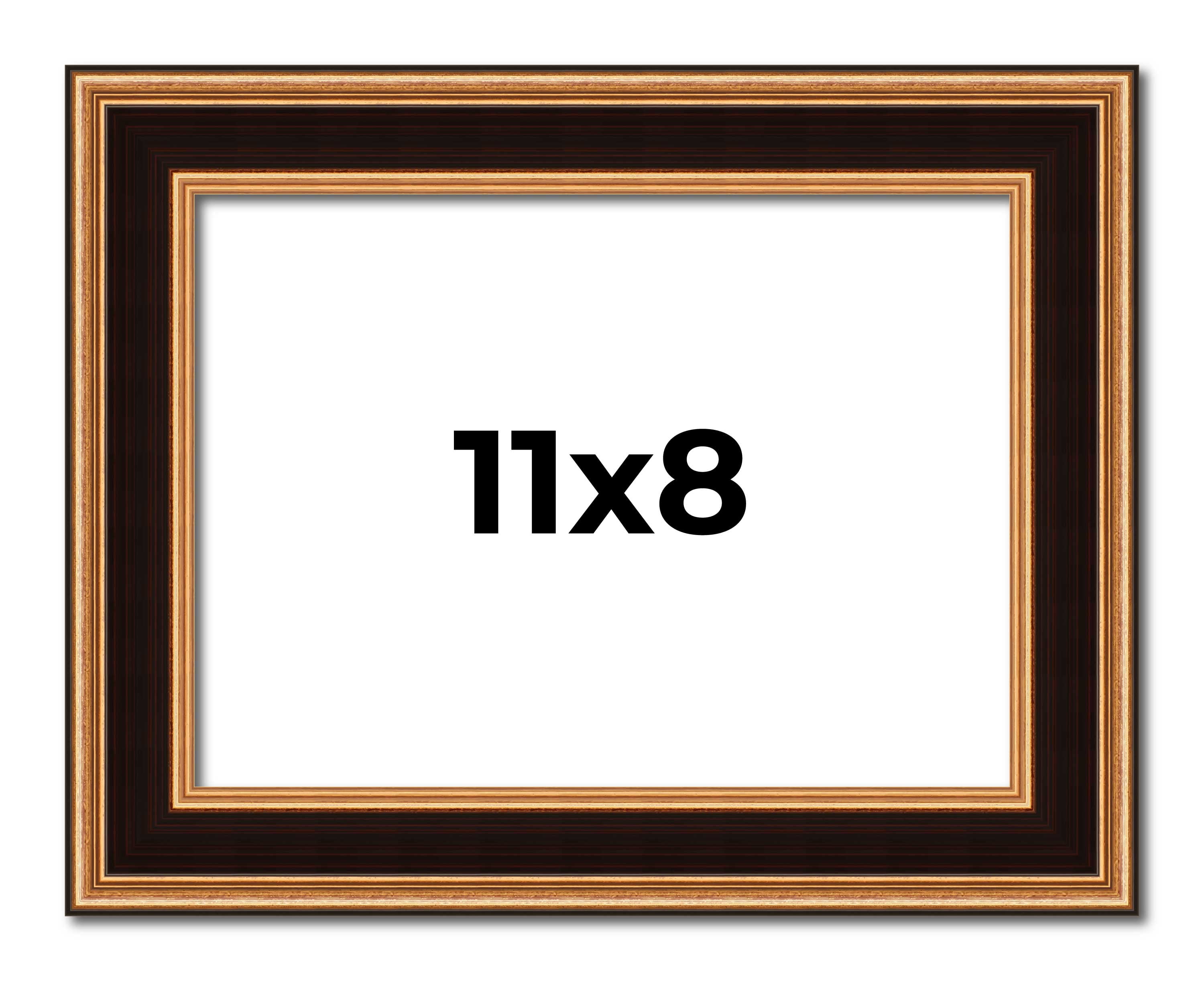 11x8 Frame Gold Brown Plein Air Vintage Solid Wood Picture Frame | 1.75 ...