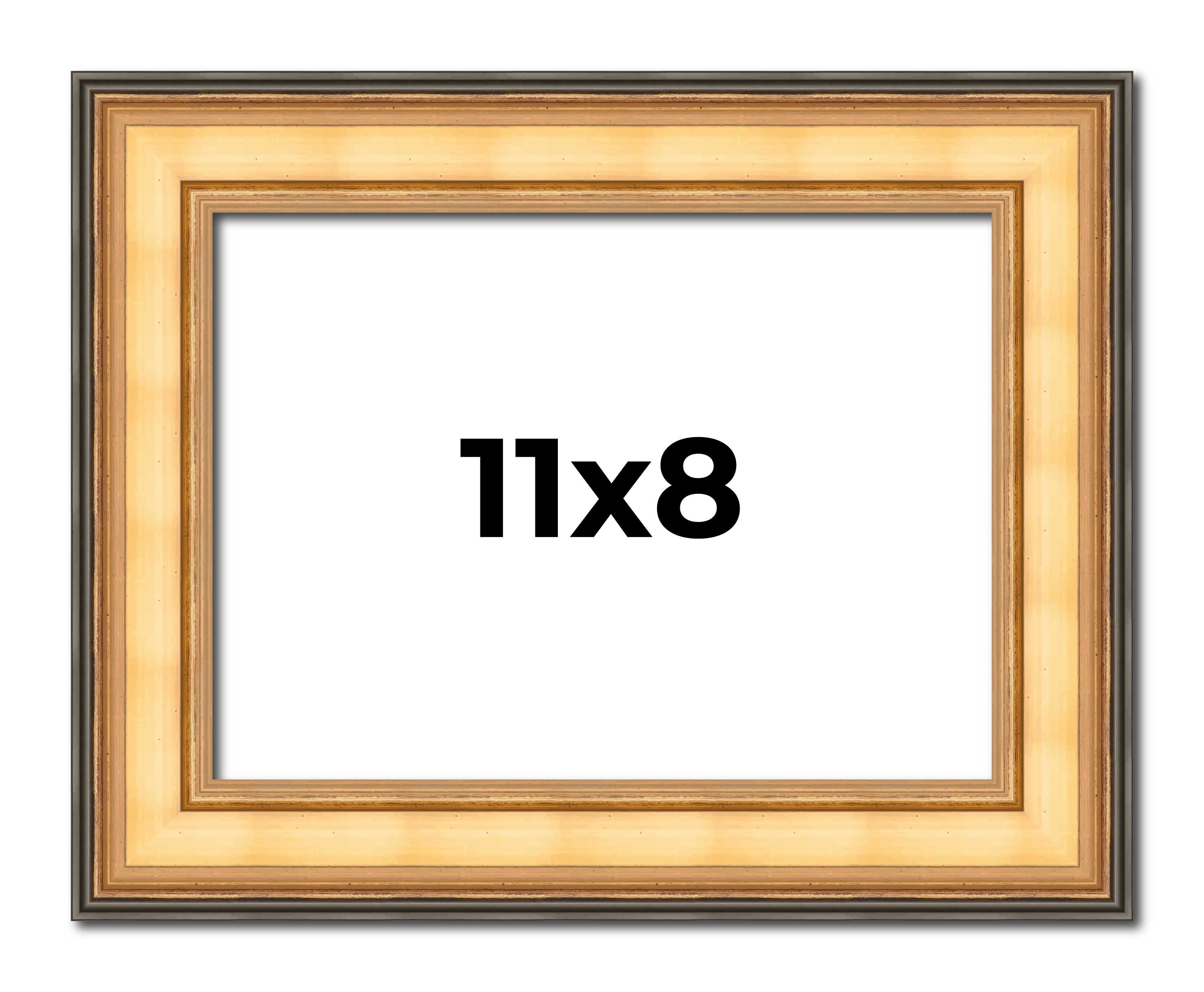 11x8 Frame Gold Plein Aire Solid Wood Picture Frame Width 2 Inches ...